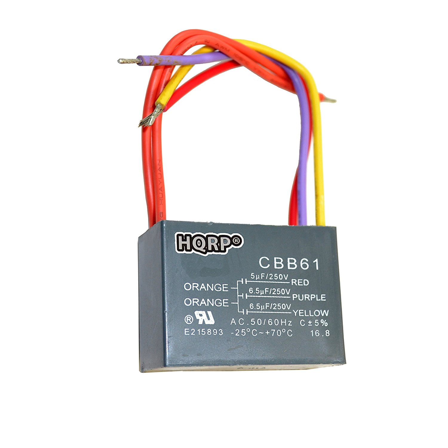 HQRP Ceiling Fan Capacitor CBB61 5uf+6.5uf+6.5uf 5-Wire - Walmart.com