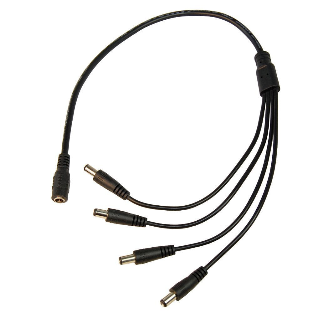 HQRP DC Female to 4 Male Power Splitter Cable for Q-See Security System ...