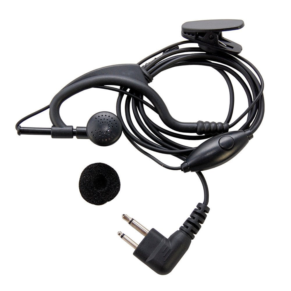 HQRP External Ear Loop 2-Pin Headset with Push-to-Talk Microphone for ...
