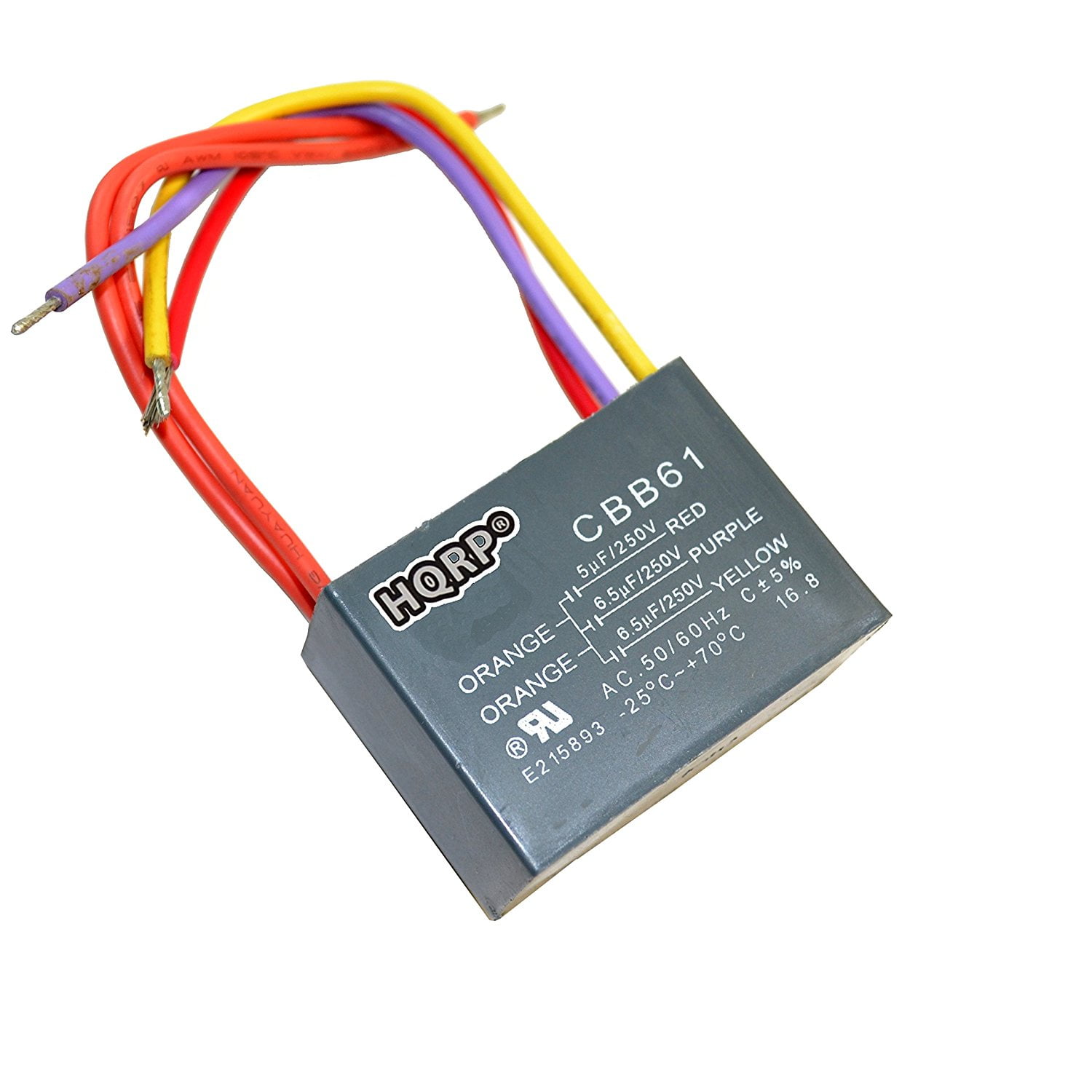 HQRP Harbor Breeze Ceiling Fan Capacitor 5uf+6.5uf+6.5uf 5-Wire ...