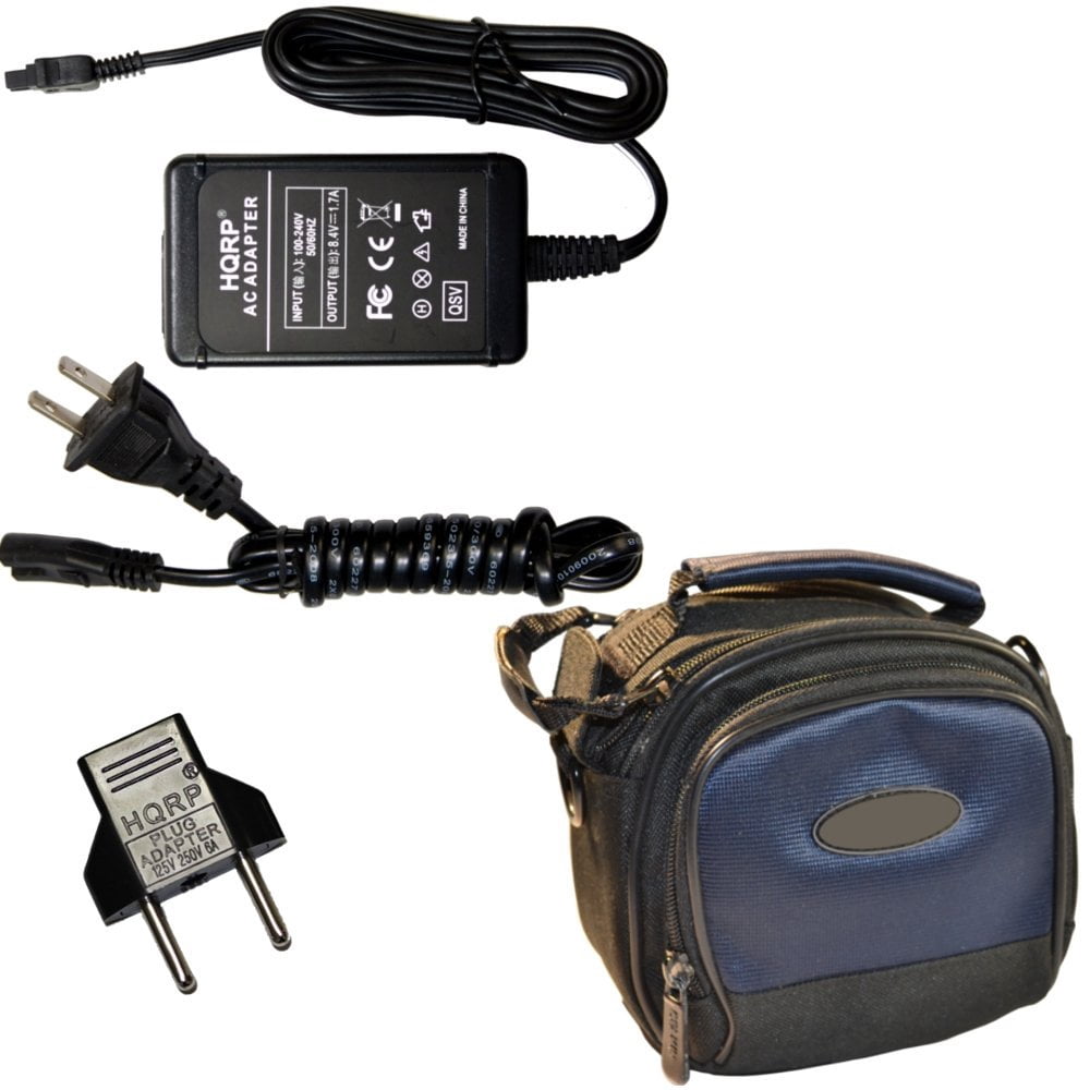 HQRP Kit AC Adapter and Deluxe Nylon Case for Sony HandyCam HDR-CX230 ...