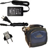 HQRP Kit AC Adapter and Deluxe Nylon Case for Sony HandyCam HDR-CX230 HDR-CX220 HDR-CX130 HDR ...