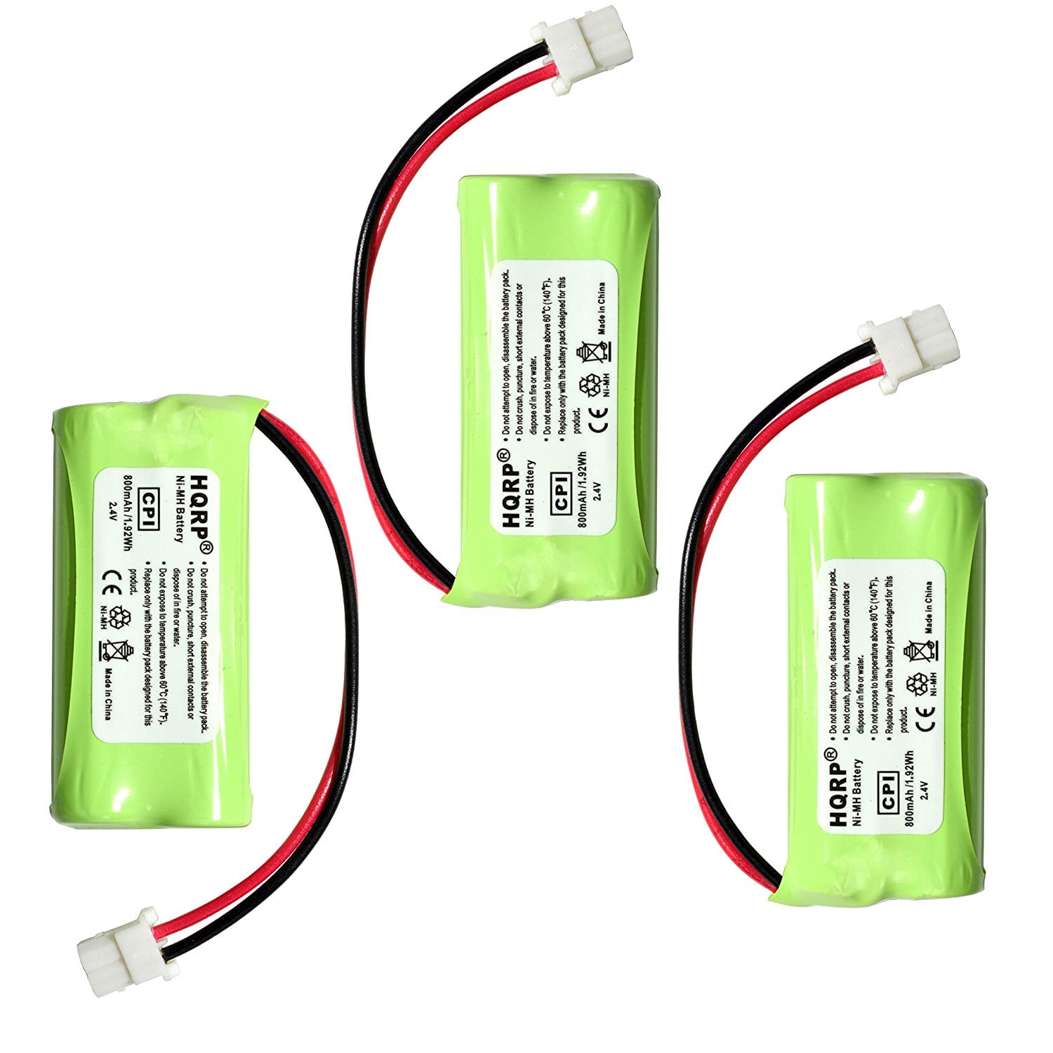 HQRP Phone Battery 3-Pack for VTech CS6719-2 DS6501 CS6529-2 CS6649 ...