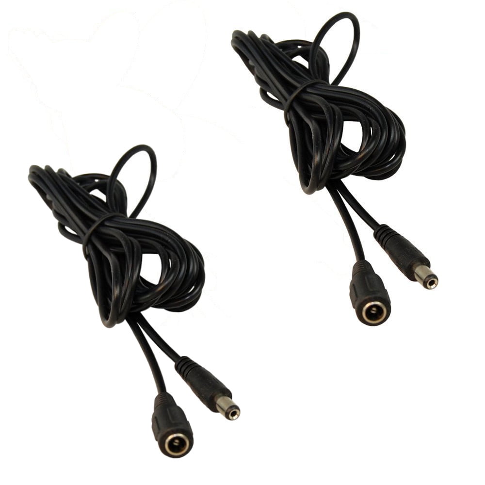 HQRP SET: 2pcs 10 Feet 2.1mm x 5.5mm Male to Female DC Power Extension ...