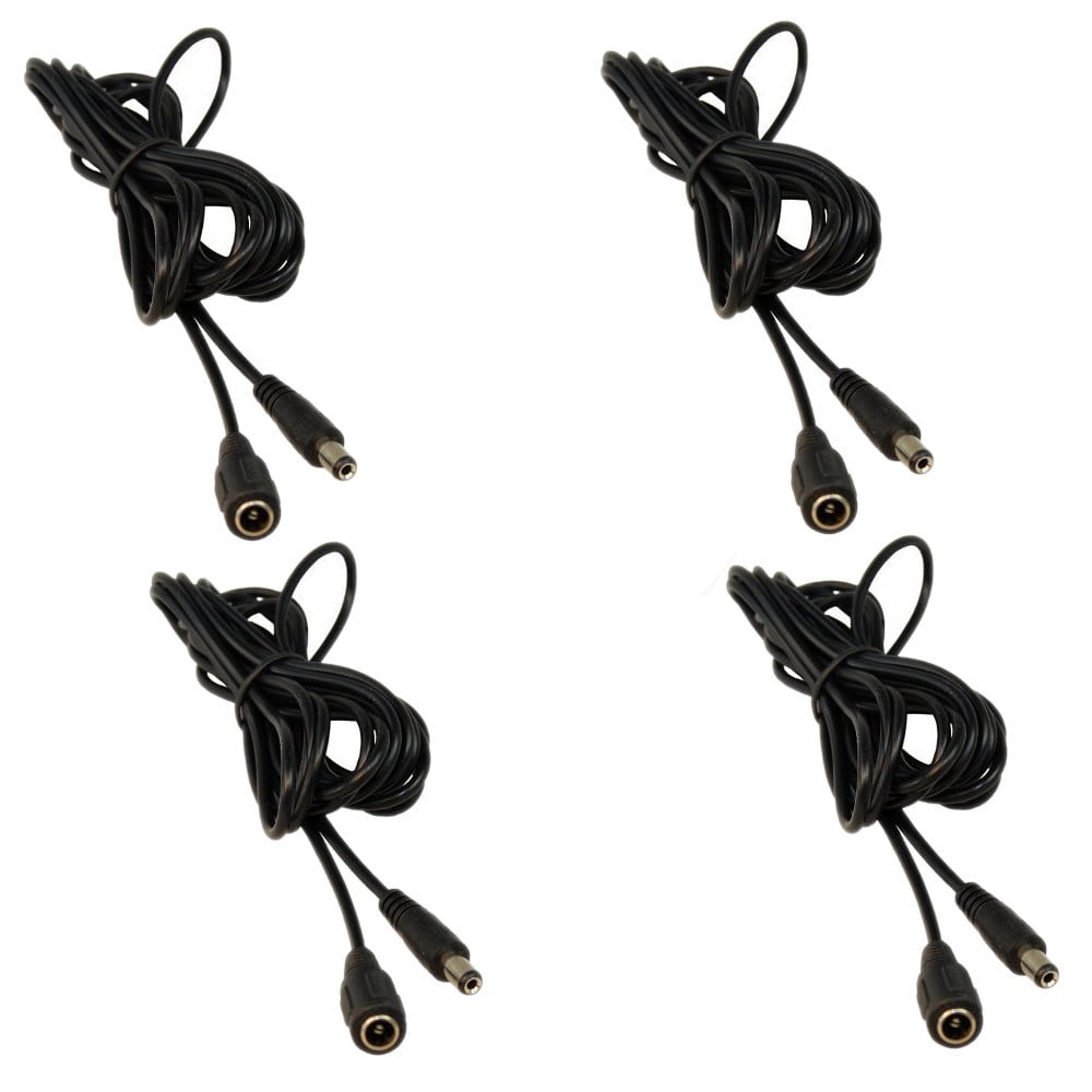 HQRP SET: 4pcs 10 Feet 2.1mm x 5.5mm Male to Female DC Power Extension ...