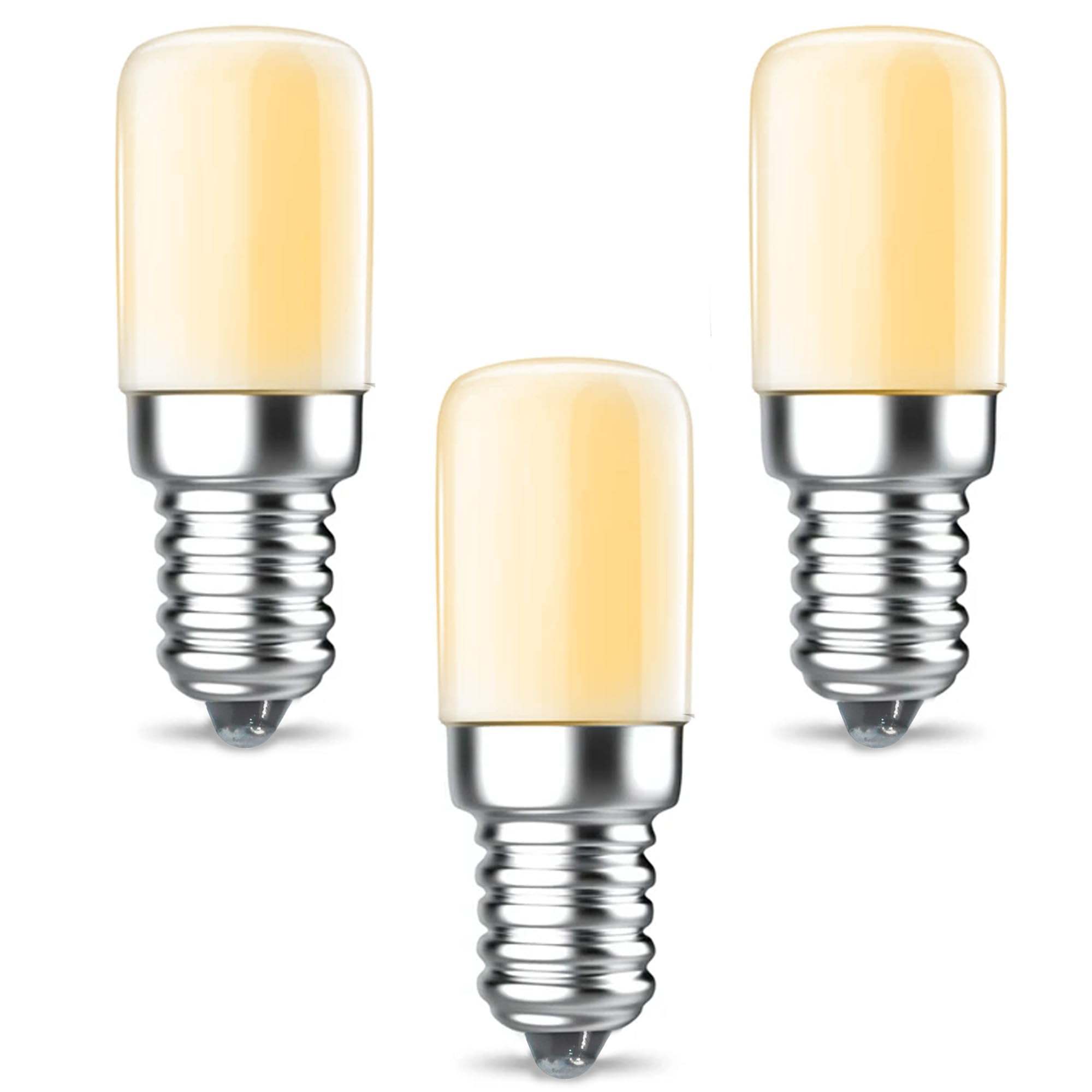 HQRP T8 E12 LED Light Bulbs 3-Pack Warm White 2300-2500K, 2W Energy ...