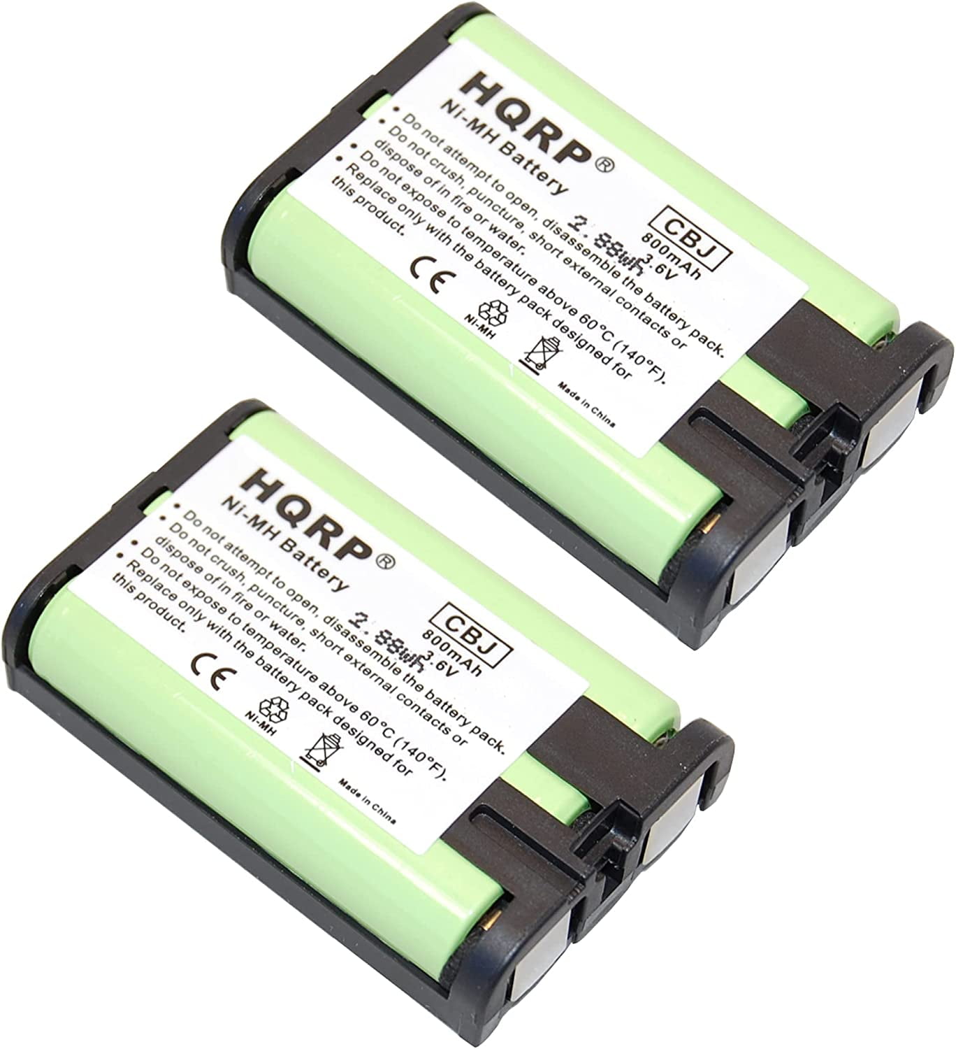HQRP TWO Phone Batteries for Panasonic KX-TGA301, KX-TGA351, KX-TGA600 ...