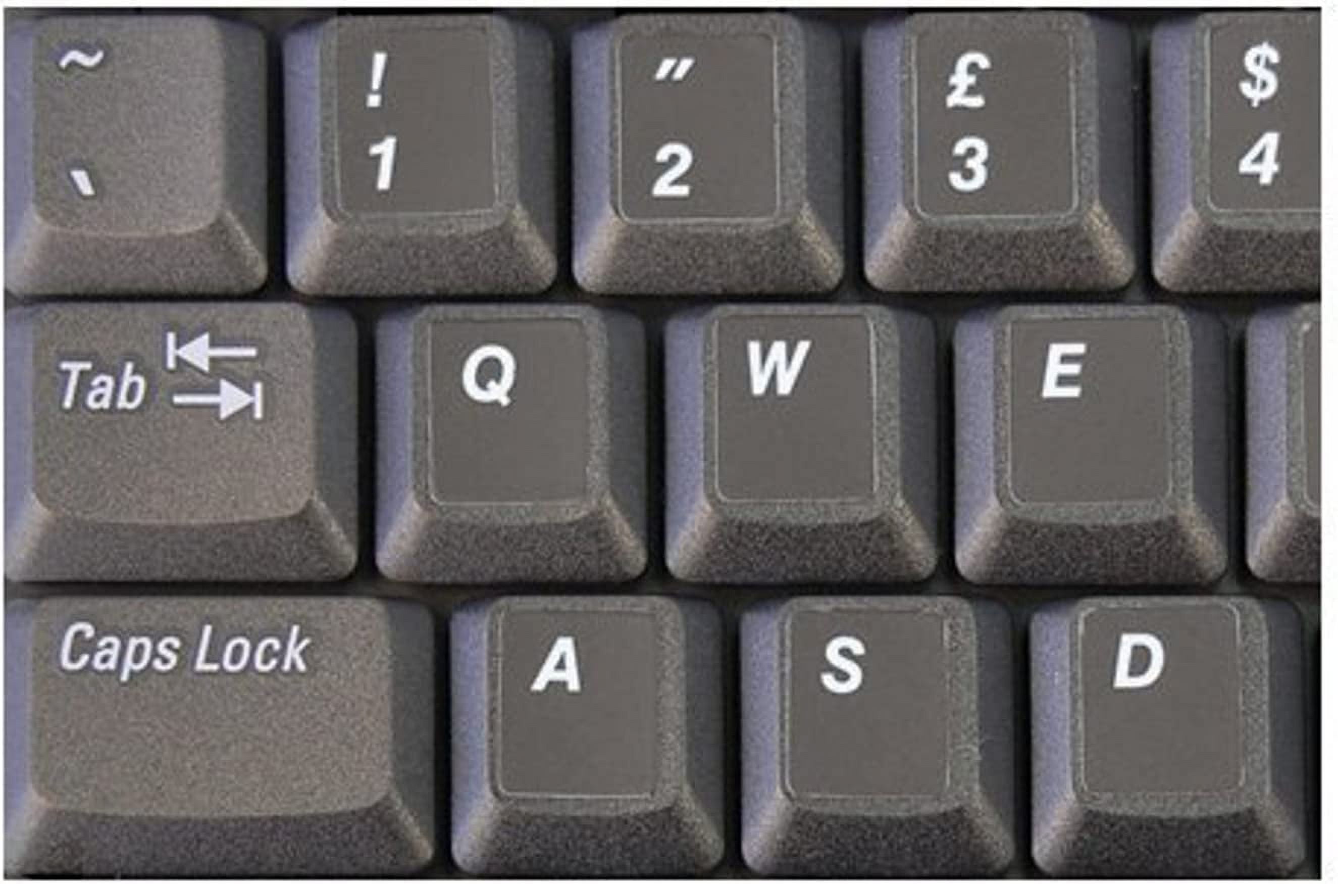 HQRP UK / USA Laminated QWERTY Keyboard Stickers for All PC & Laptops ...