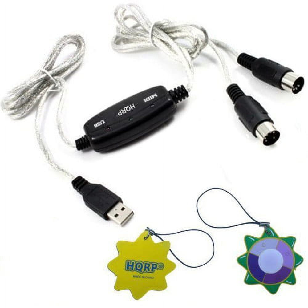 HQRP USB IN-OUT MIDI Interface Cable Converter PC to Music Keyboard ...