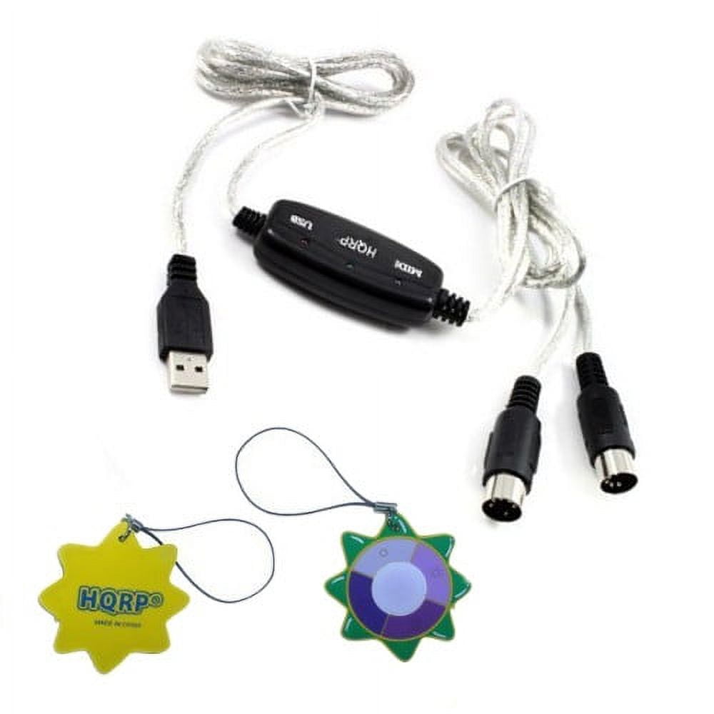 HQRP USB IN-OUT MIDI Interface Cable Converter PC to Music Keyboard ...