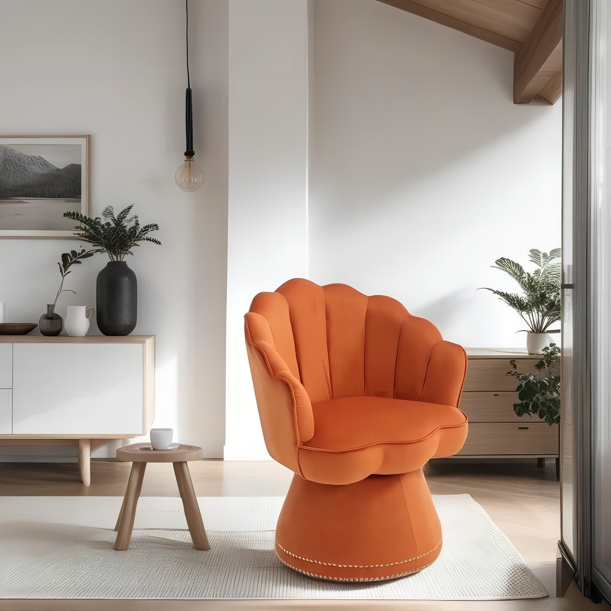 HQZX 360°Rotating Bucket Chair, Luxury Velvet Sofa Chair, Suitable for ...