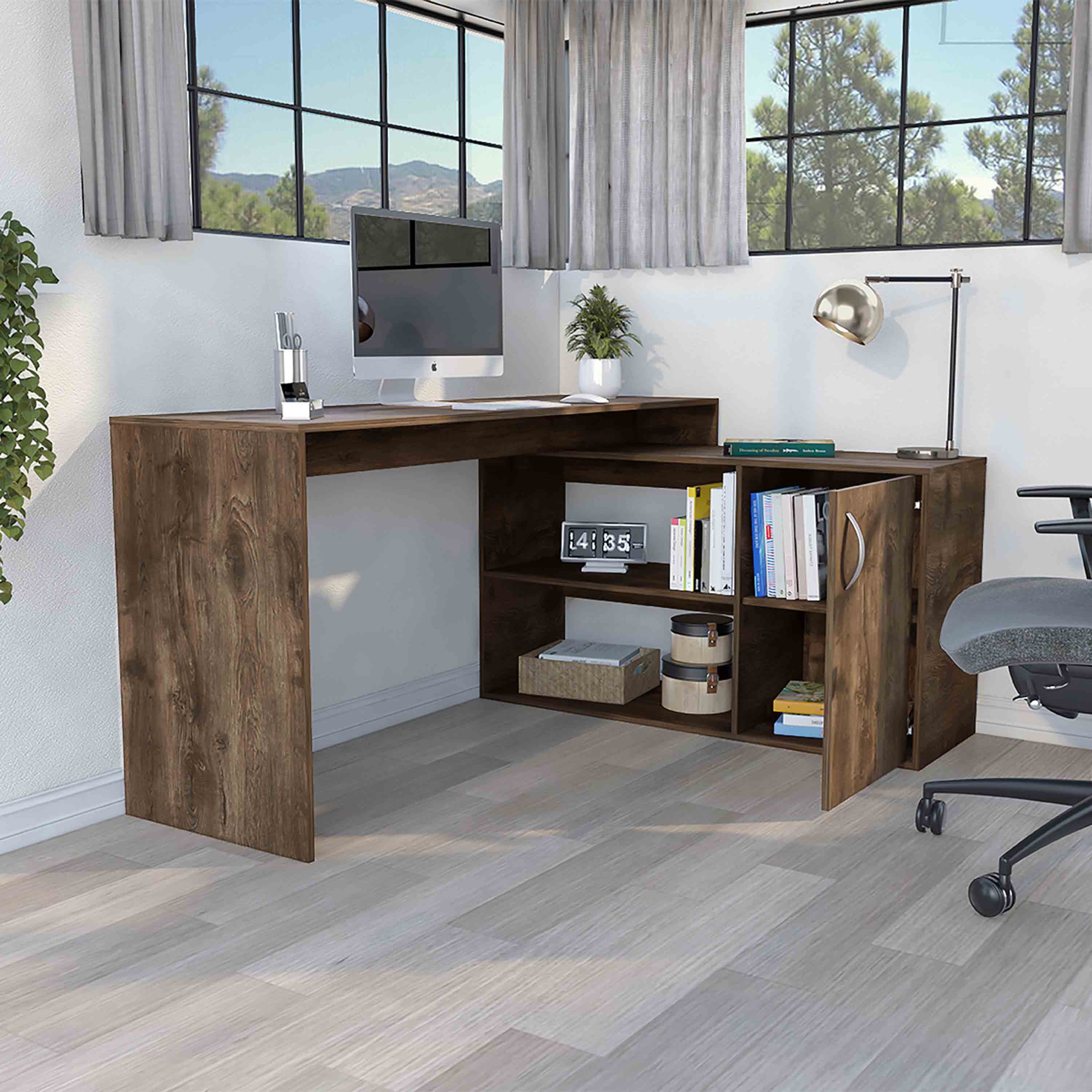 HQZX Modern L-Shaped Computer Desk, Adult Lap Desks with Open and ...