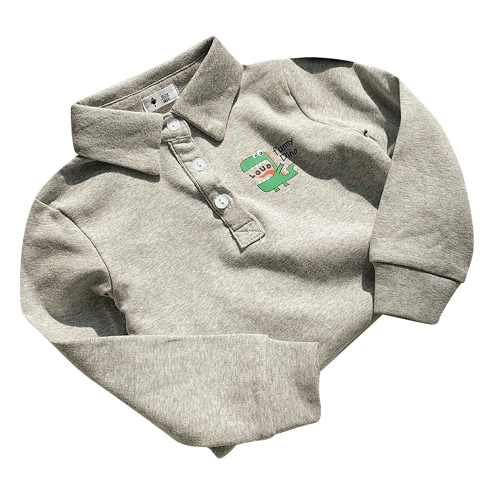 HQiJIAN Children Boy Long Sleeve Interlock Boy Kids Lapel Shirt Boys ...