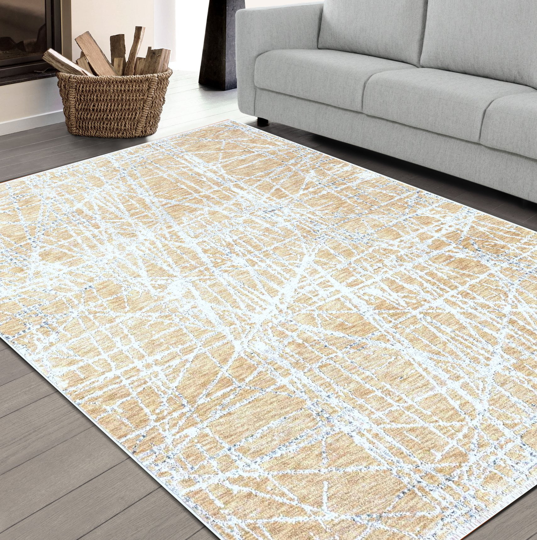 HR Area Rug Marble Rug Gold Floor Mat Thin, Soft Rug Abstract Carpet ...