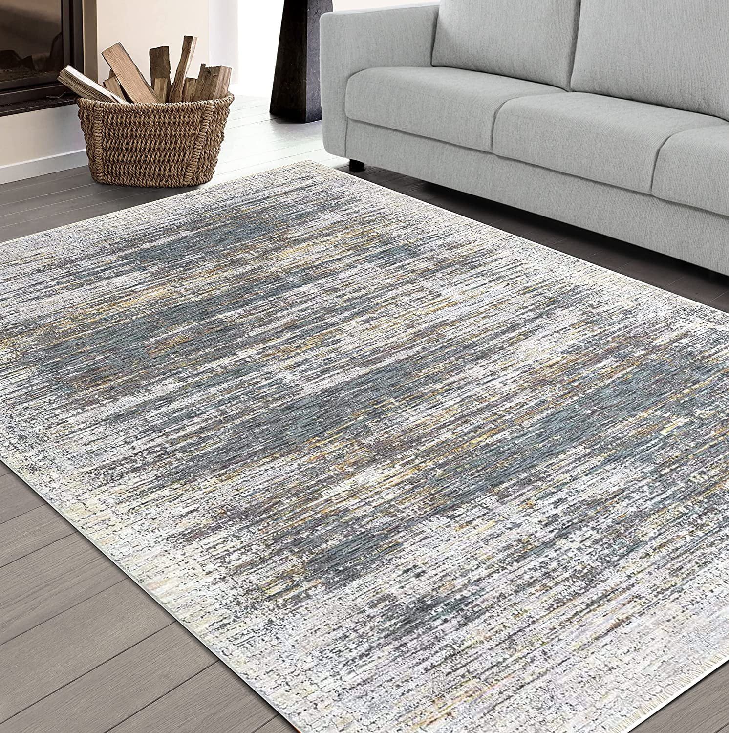 HR Area Rug Marble Rug Graphite color Floor Mat Thin, soft Rug abstract ...