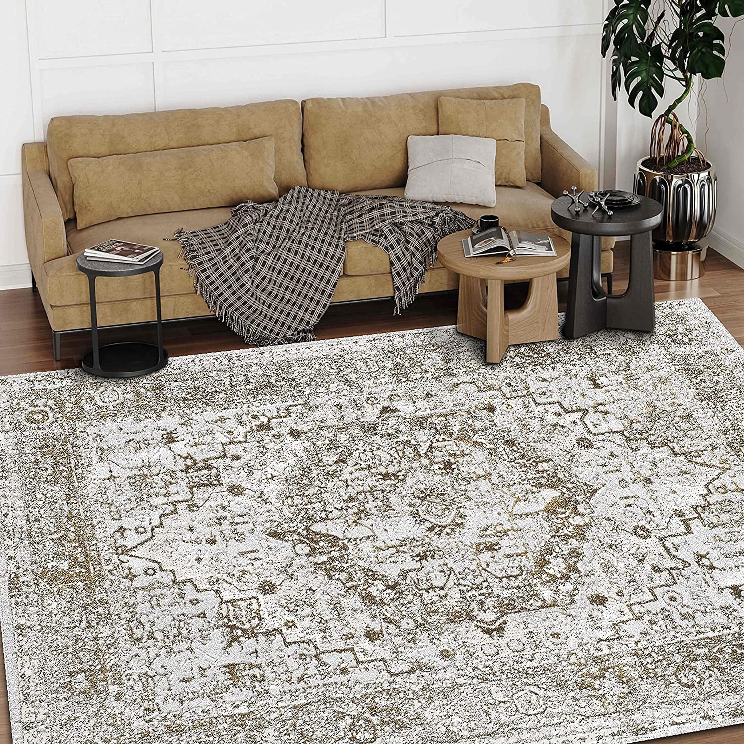 HR Bohemian Rugs Boho abrash Rugs Traditional Theme Gray Bone and Multi ...