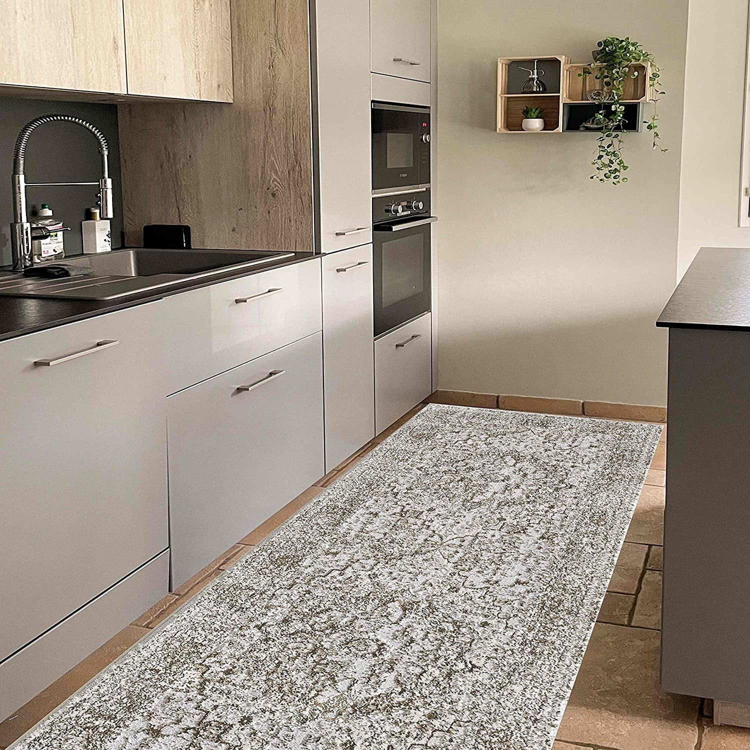 HR Bohemian Rugs Boho abrash Runner Rugs Traditional Theme Gold Mocha ...