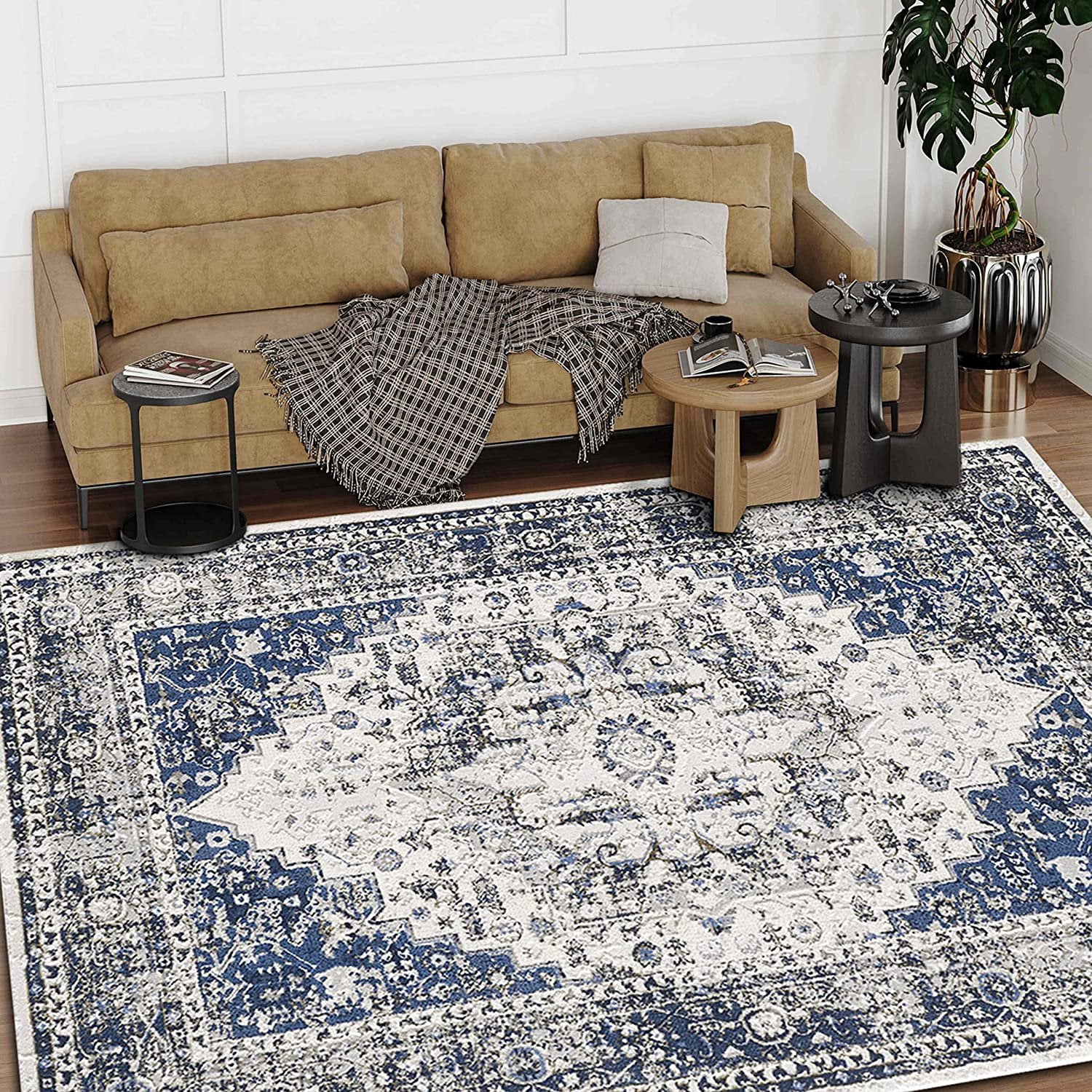 HR Bohemian Rugs Boho abrash Rugs Traditional Theme Gray Navy Blue Bone ...