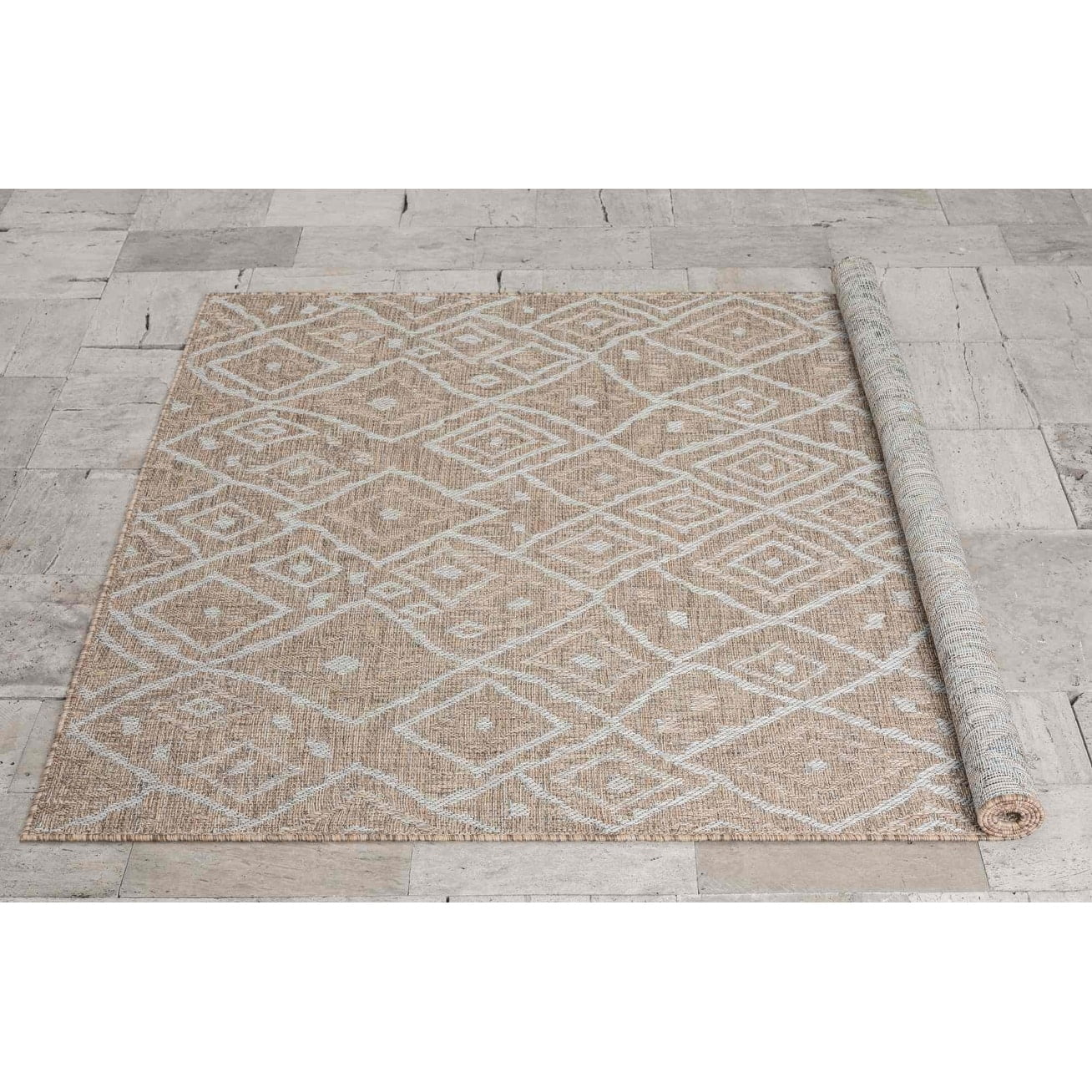 HR Diamond & Moroccan Pattern Outdoor Rug Waterproof, Mold/Stain/Fade ...
