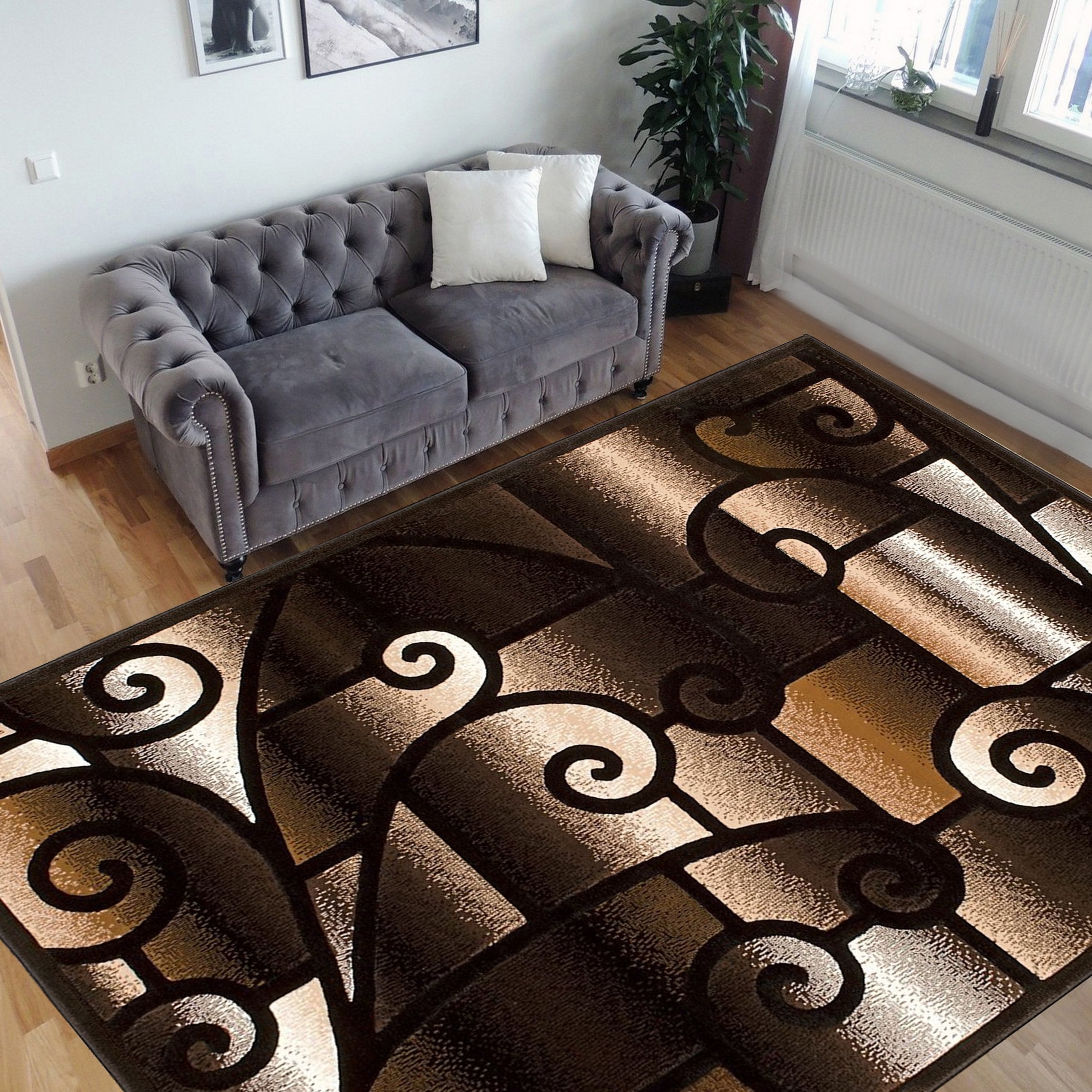 HR HANDCRAFT RUGS HR Black, Beige, Chocolate, Multi Modern Area Rugs ...