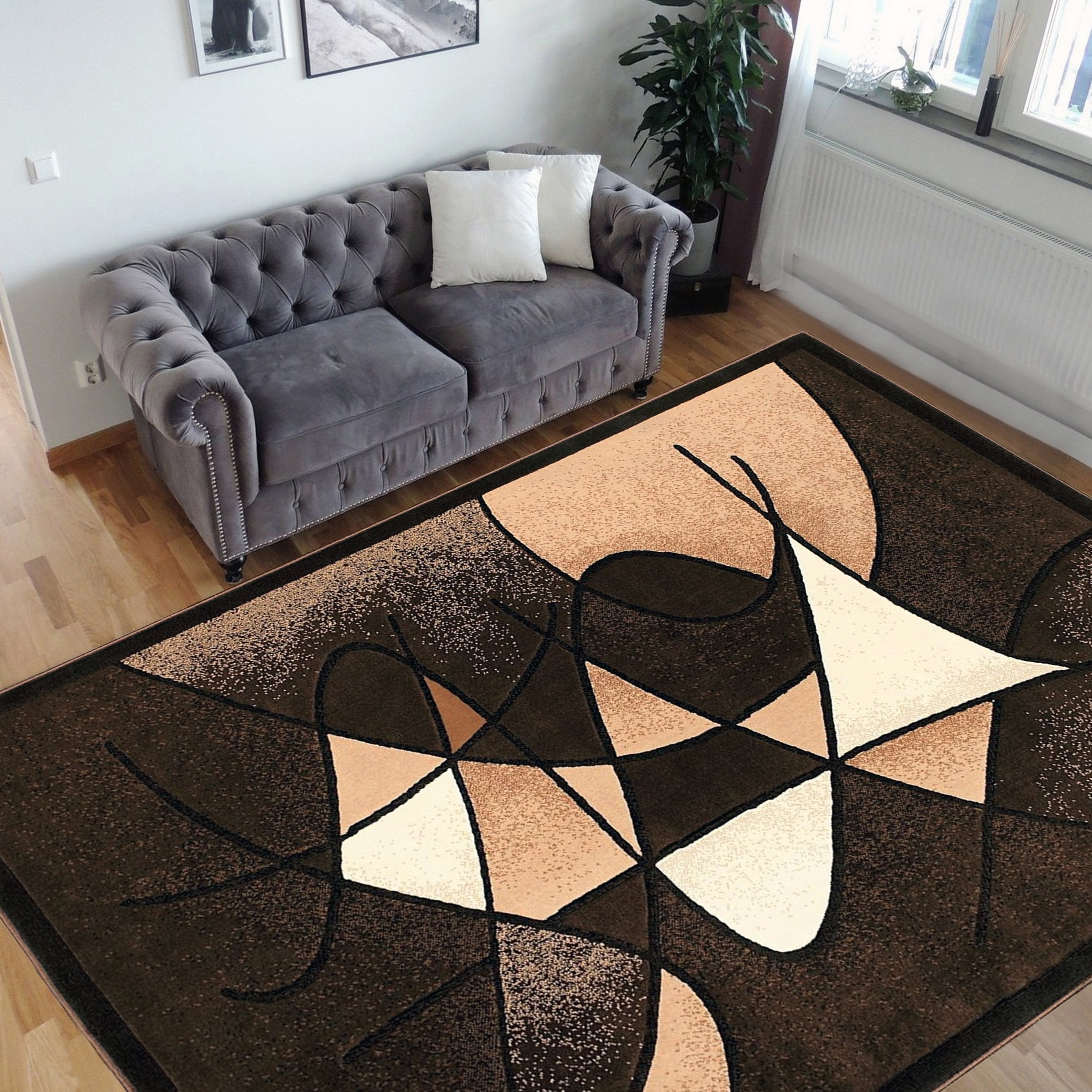 HR HANDCRAFT RUGS HR Brown, Black, Beige, Multi Color Modern Living ...