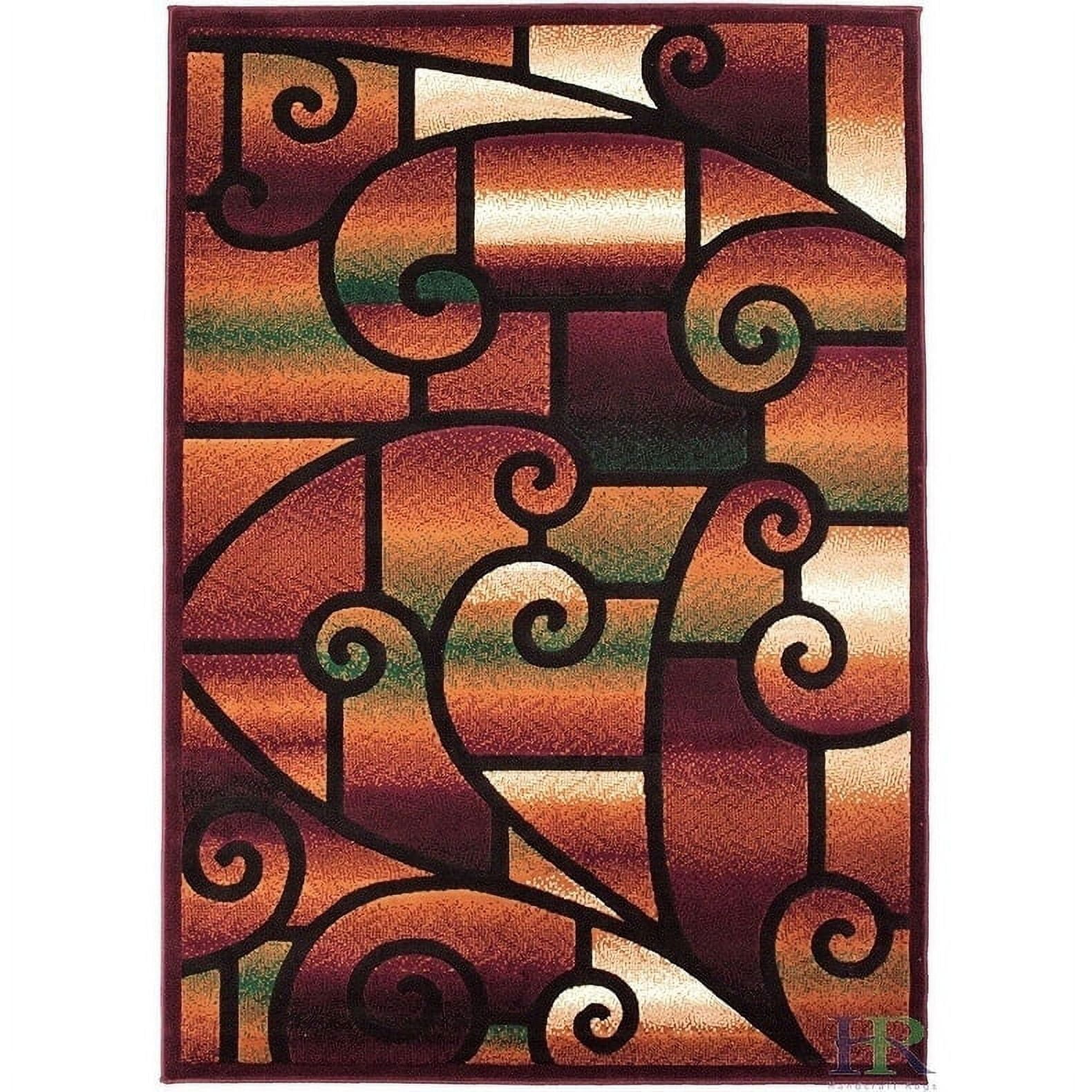 HR HANDCRAFT RUGS HR Burgundy, Sage, Chocolate, Multi Modern Living ...