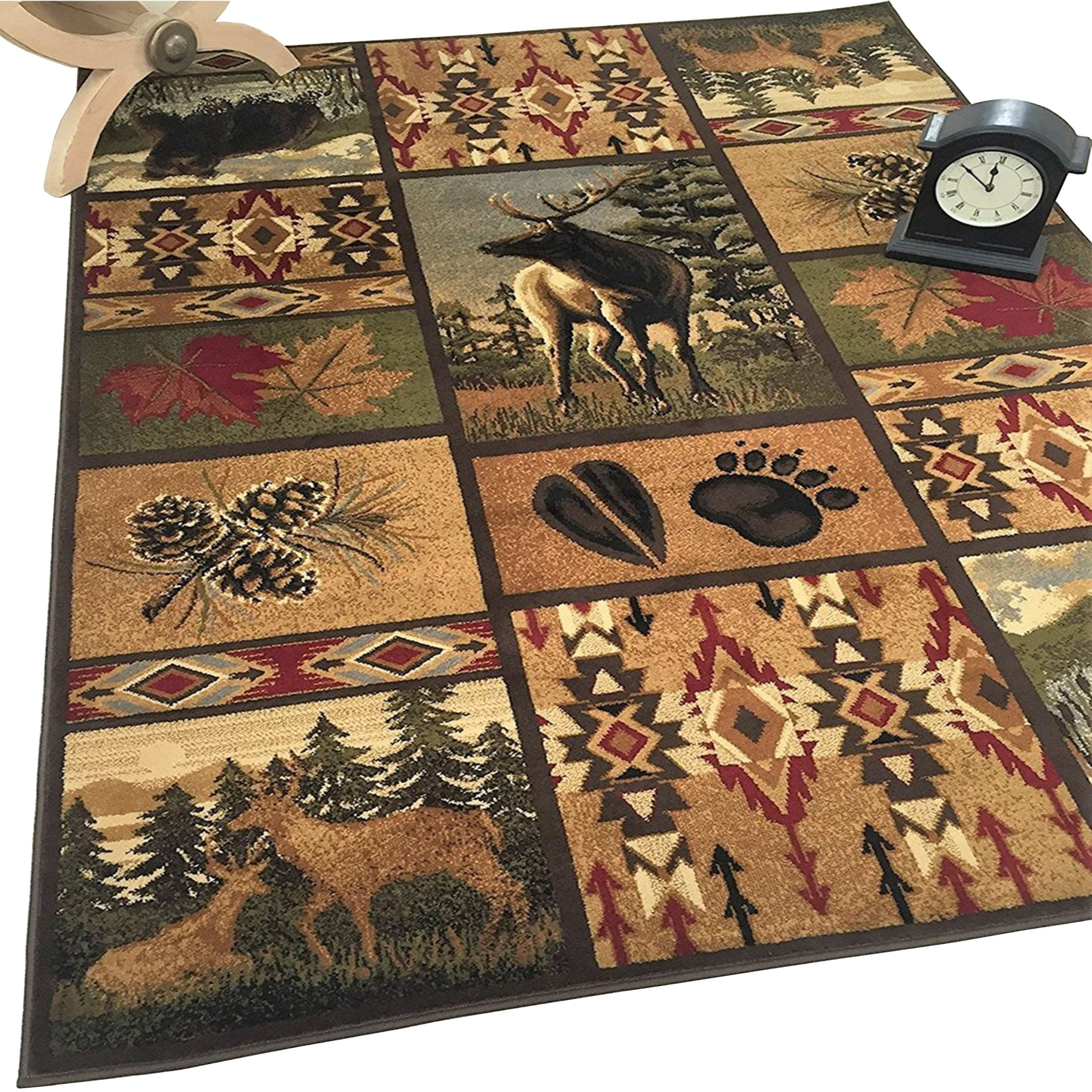 HR HANDCRAFT RUGS HR Cabin Area Rug Modern Geometric South-Western ...