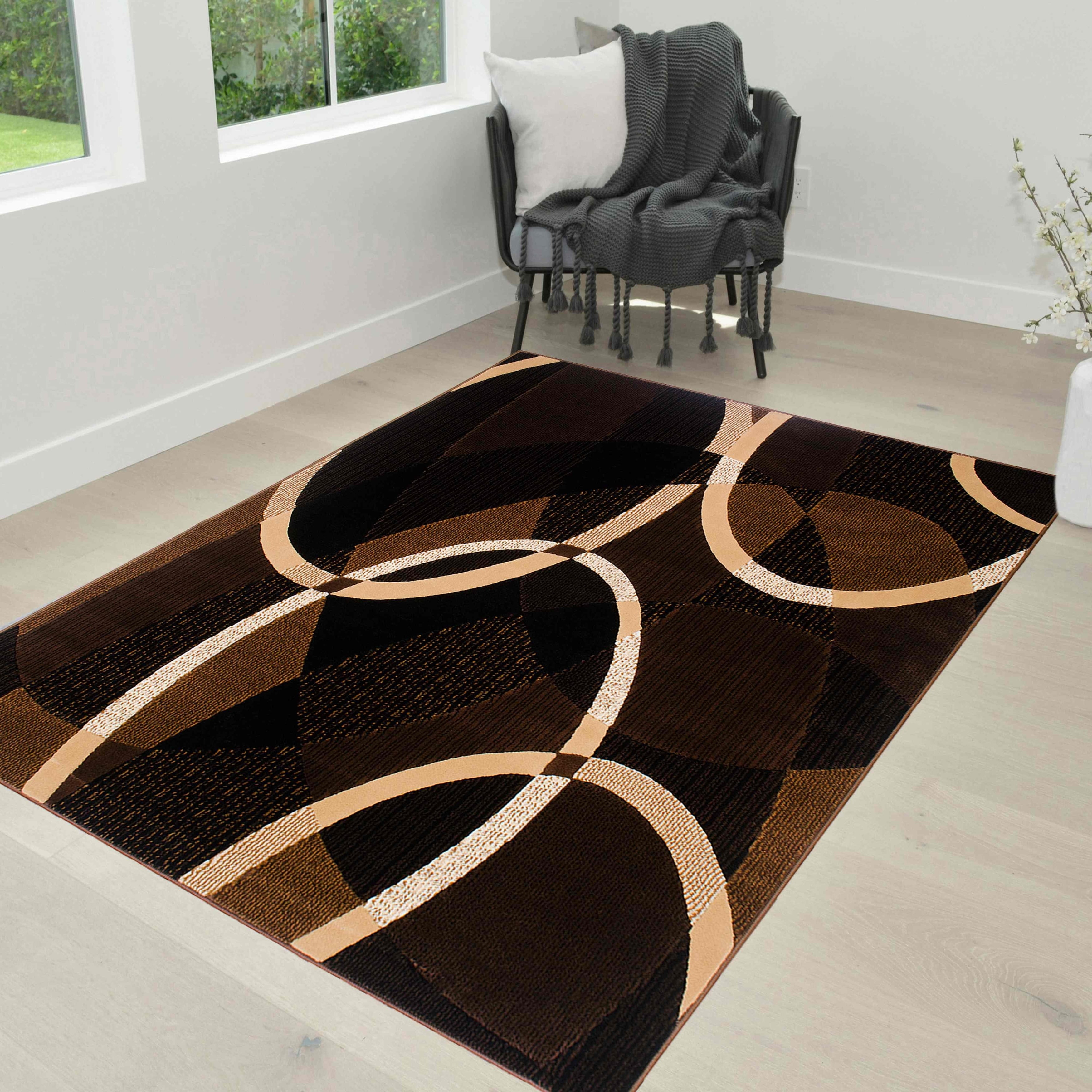 HR HANDCRAFT RUGS HR Chocolate, Beige, Mocha, Abstract Contemporary ...