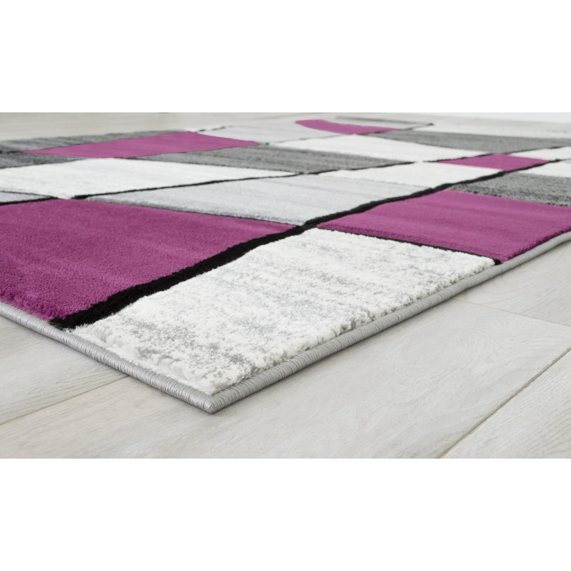 HR HANDCRAFT RUGS HR Color Block / Geometric /Linear Contemporary Hand ...