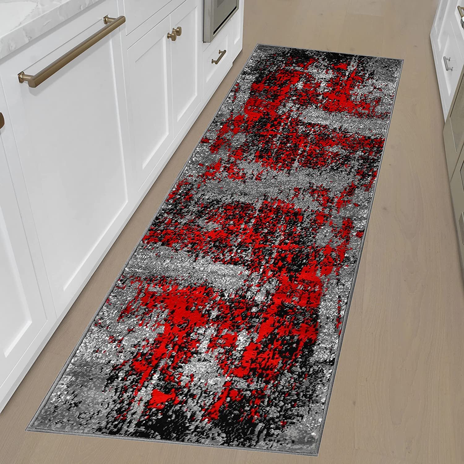 HR HANDCRAFT RUGS HR Modern Contemporary Abstract Area Rug Lava - 2' X ...