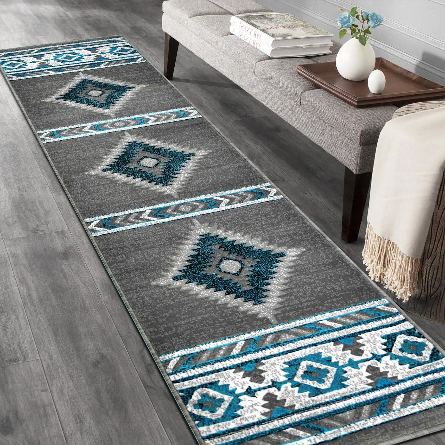 HR HANDCRAFT RUGS HR Southwestern Rugs for Cabin Tribal Medallion ...