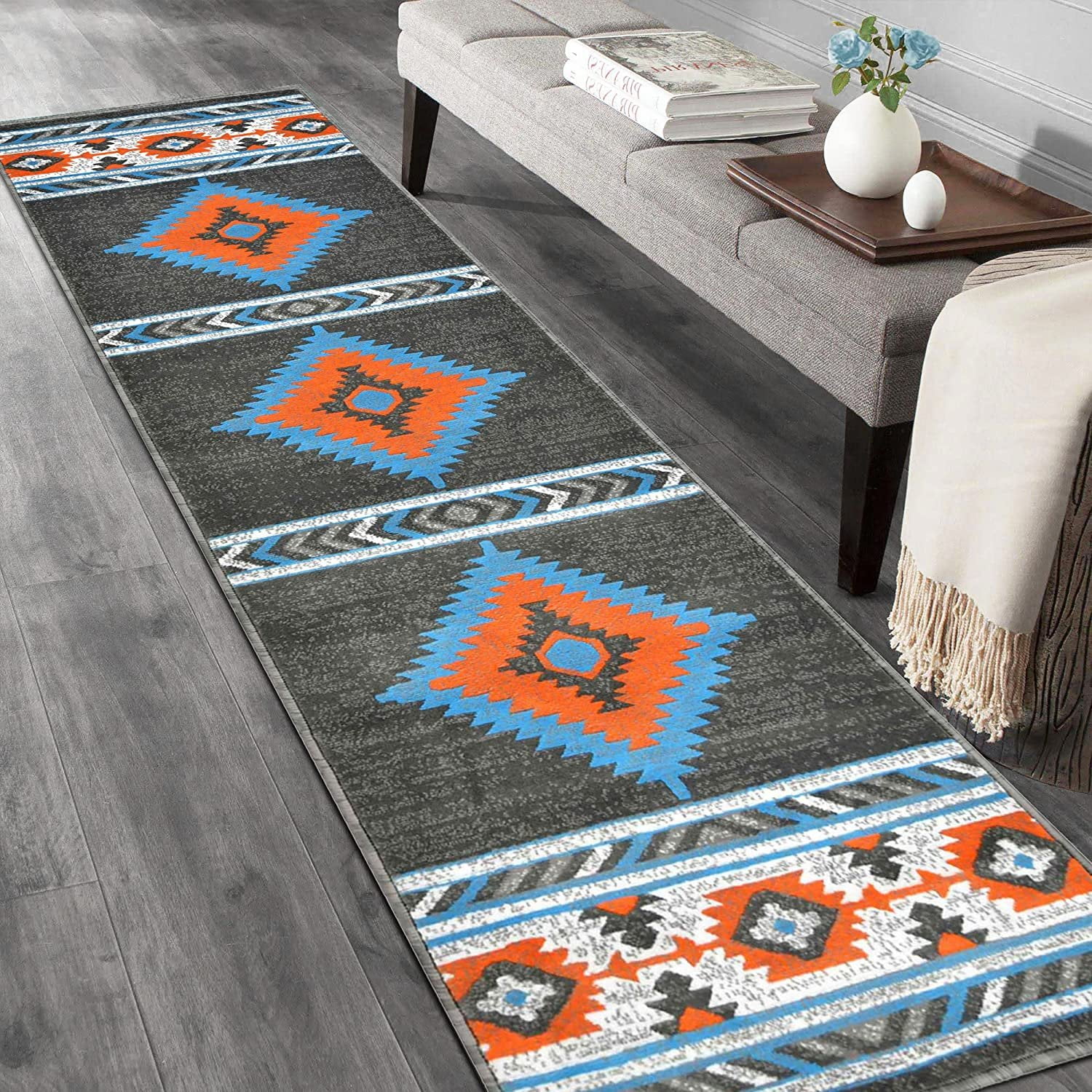 HR HANDCRAFT RUGS HR Southwestern Rugs for Cabin Tribal Medallion ...