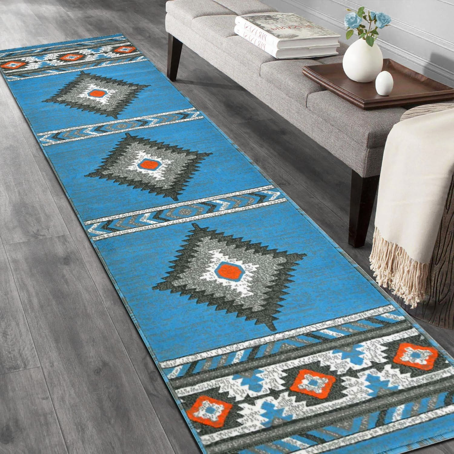 HR HANDCRAFT RUGS HR Southwestern Rugs for Cabin Tribal Medallion ...