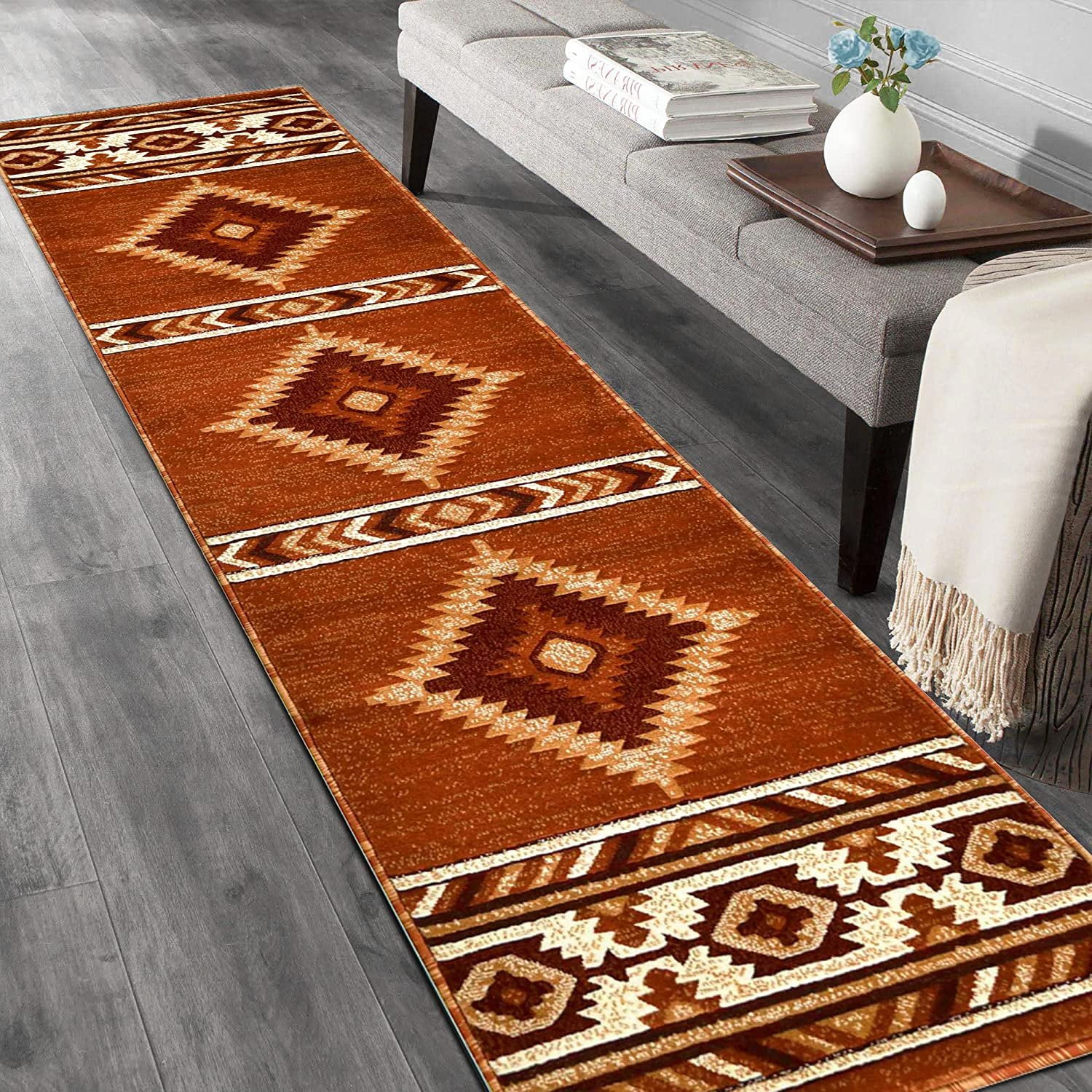 HR HANDCRAFT RUGS HR Southwestern Rugs for Cabin Tribal Medallion ...