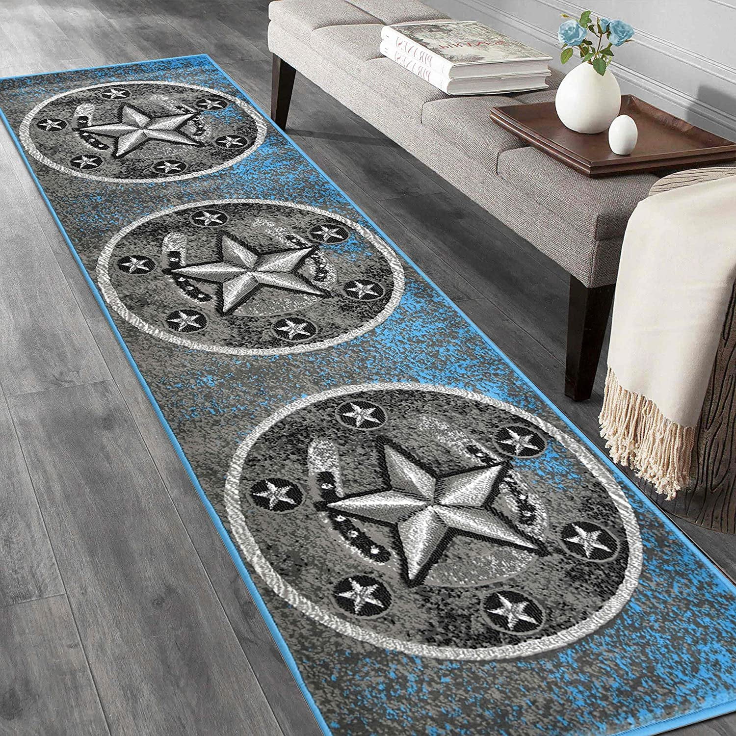 HR HANDCRAFT RUGS HR Texas Star, Cowboy Area Rug Texas Western Star ...