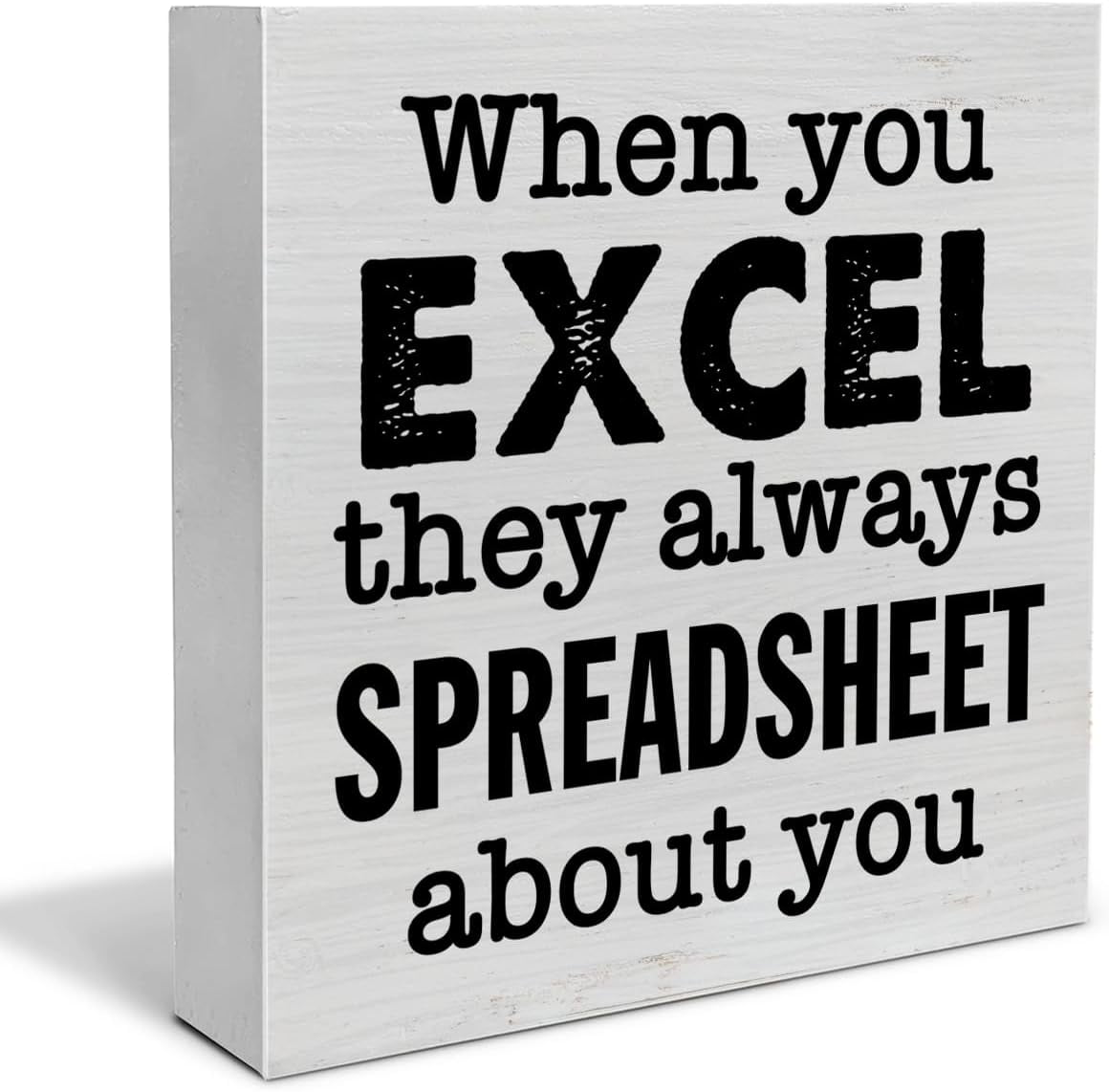 HR Office Decor When You Excel They Always Spreadsheet About You Wooden ...