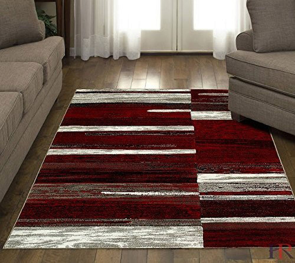HR Red Burgundy And Grey Abstract Modern Traditional Contemporary Mixed ...