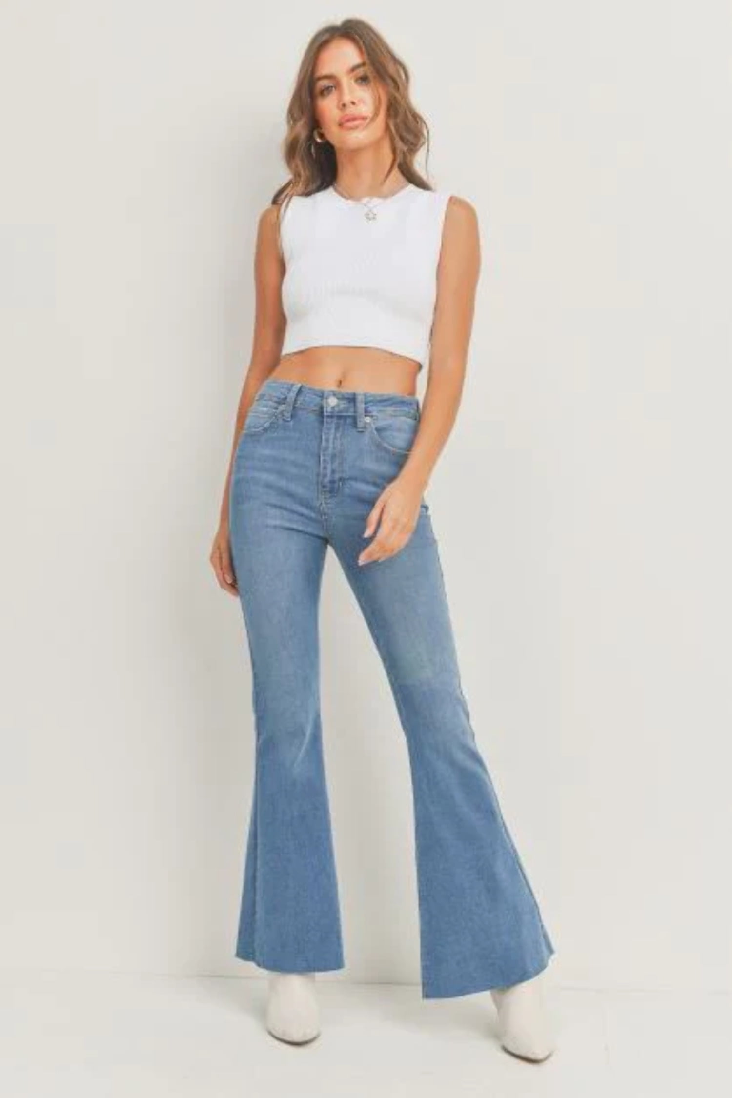 HR SCISSOR CUT BELL BOTTOM JEANS - Walmart.com