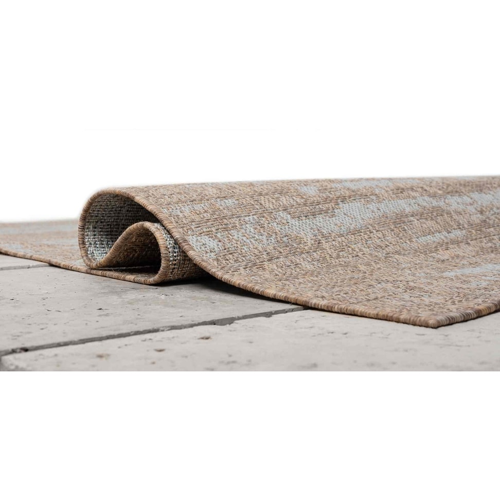 HR Waterproof Abstract Outdoor Rug - Stain and Fade-Resistant - Coconut ...