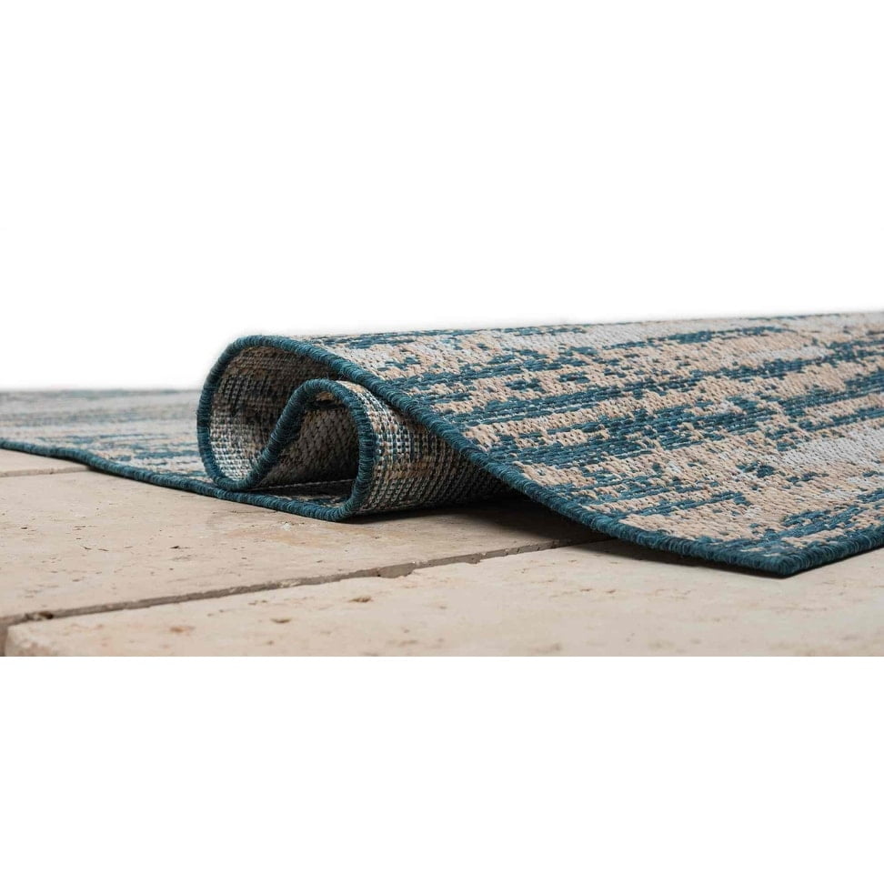HR Waterproof Abstract Outdoor Rug - Stain and Fade-Resistant - Sand ...