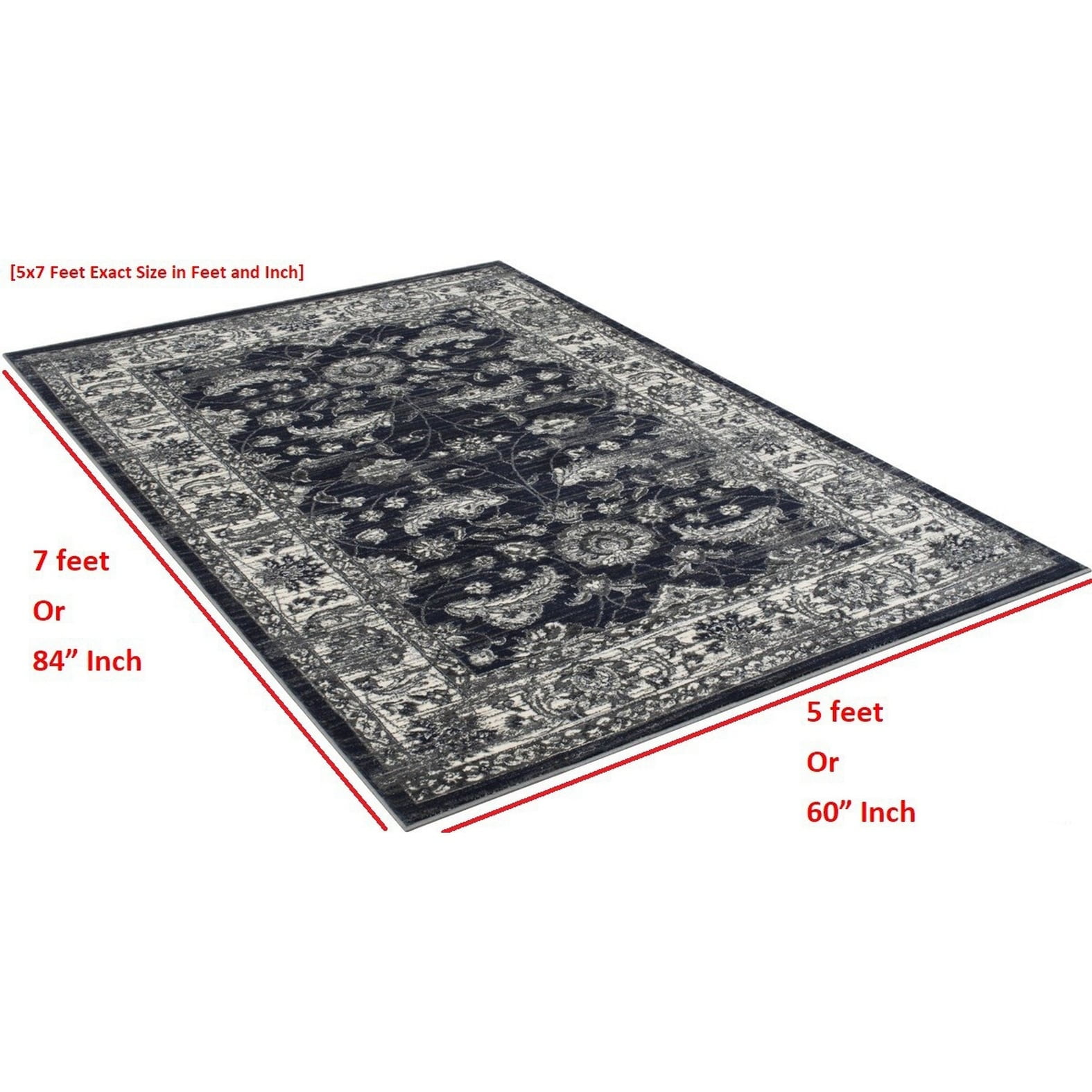 HR Ziegler Pakistan Pattern Distressed Midnight Blue - 5 by 7 feet ...