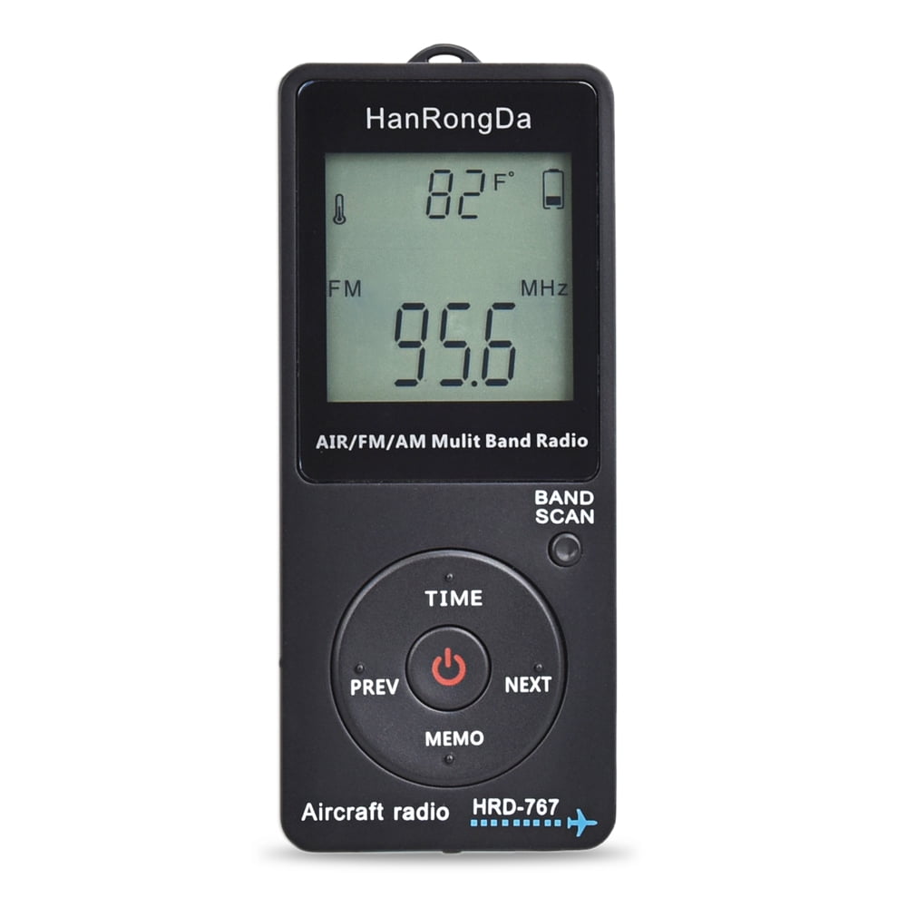 HRD-767 AM FM AIR Radio with Earphones LCD Display Locking Button Radio ...