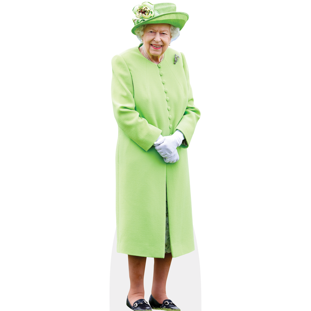 HRH The Queen (Green Outfit) Lifesize Cardboard Cutout Standee ...