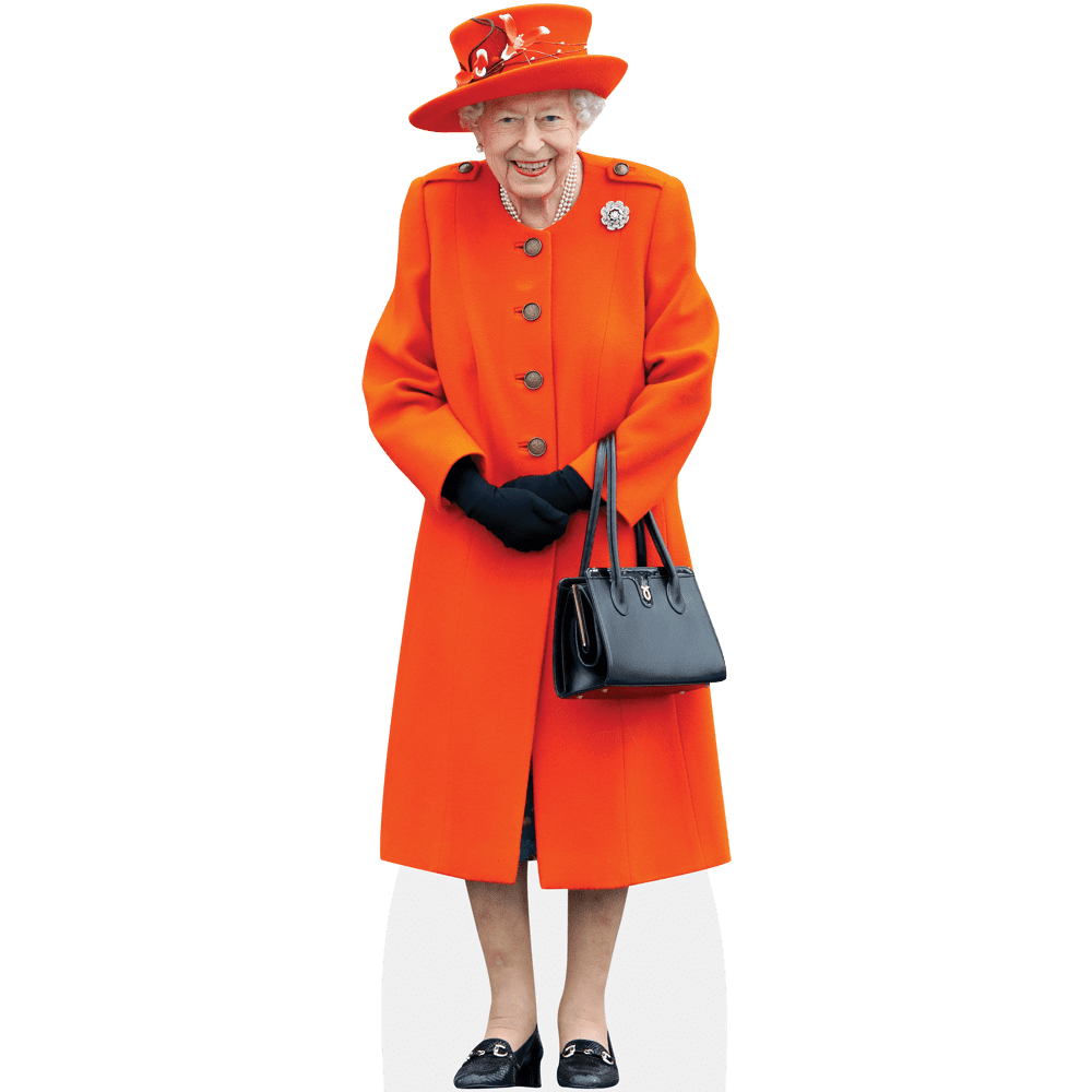 HRH The Queen (Orange Outfit) Mini Cardboard Cutout Standee - Walmart.com