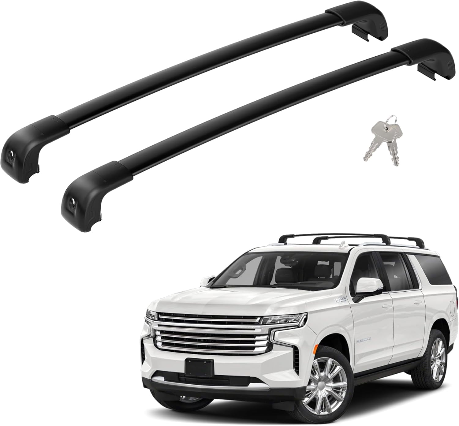 HRT 330 lb Lockable Roof Rack Cross Bars Fit for 2021-2026 Chevy Tahoe ...