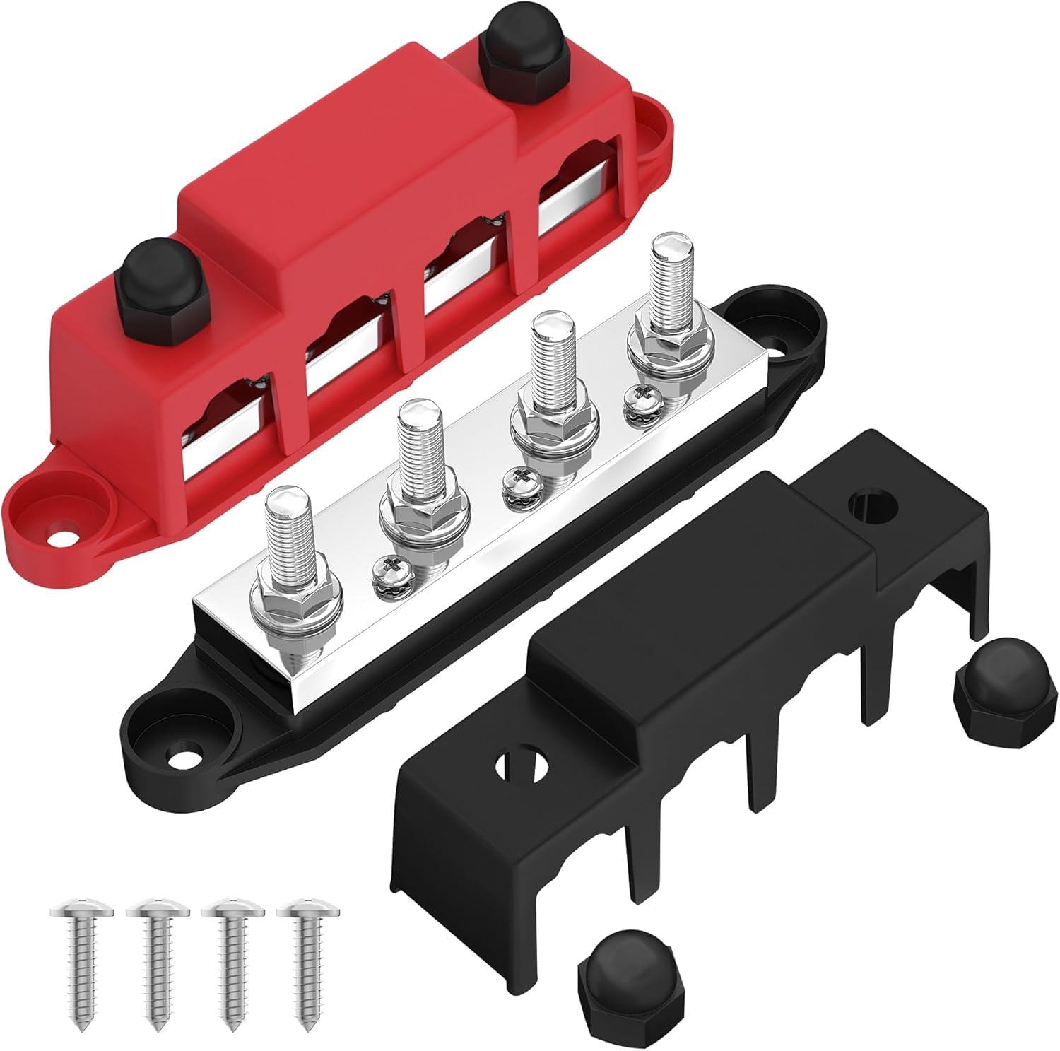 HRT 400A 12V Power Distribution Block Bus Bar - 4 x 5/16"(M8) Studs ...
