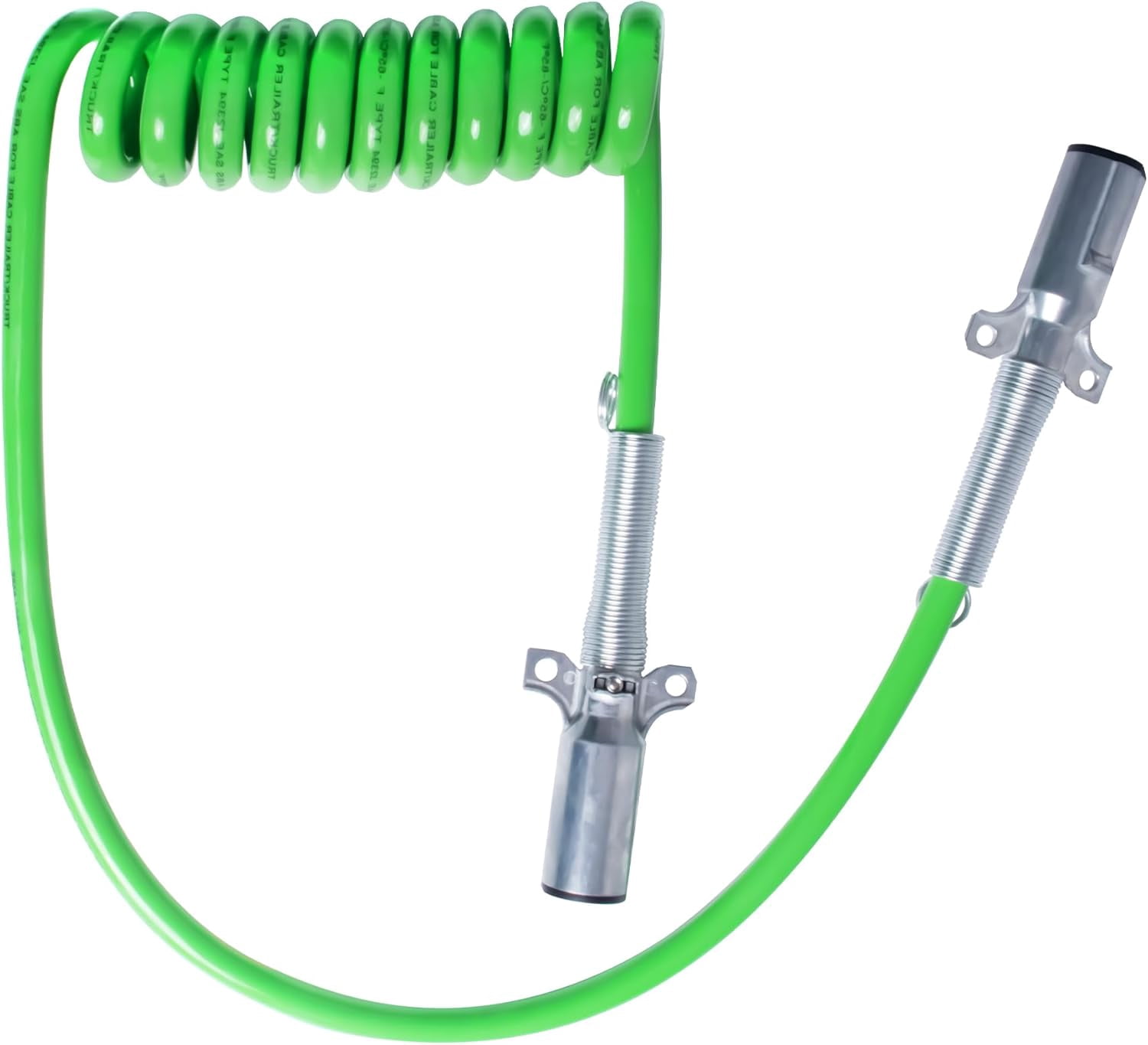 HRT 7-Way Coiled Power Cord (12 FT, Green) - ABS Electrical Cable ...