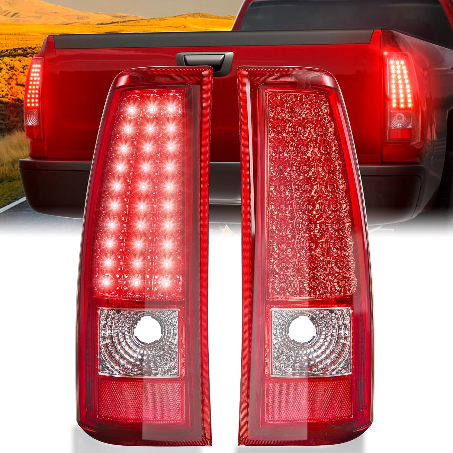 HRT LED Tail Lights for 1999-2002 Chevy Silverado & GMC Sierra - Clear ...