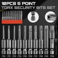 HRTGFD-5 Point Security Torx Bit Set 10pcs Star Bits Set Screwdriver ...