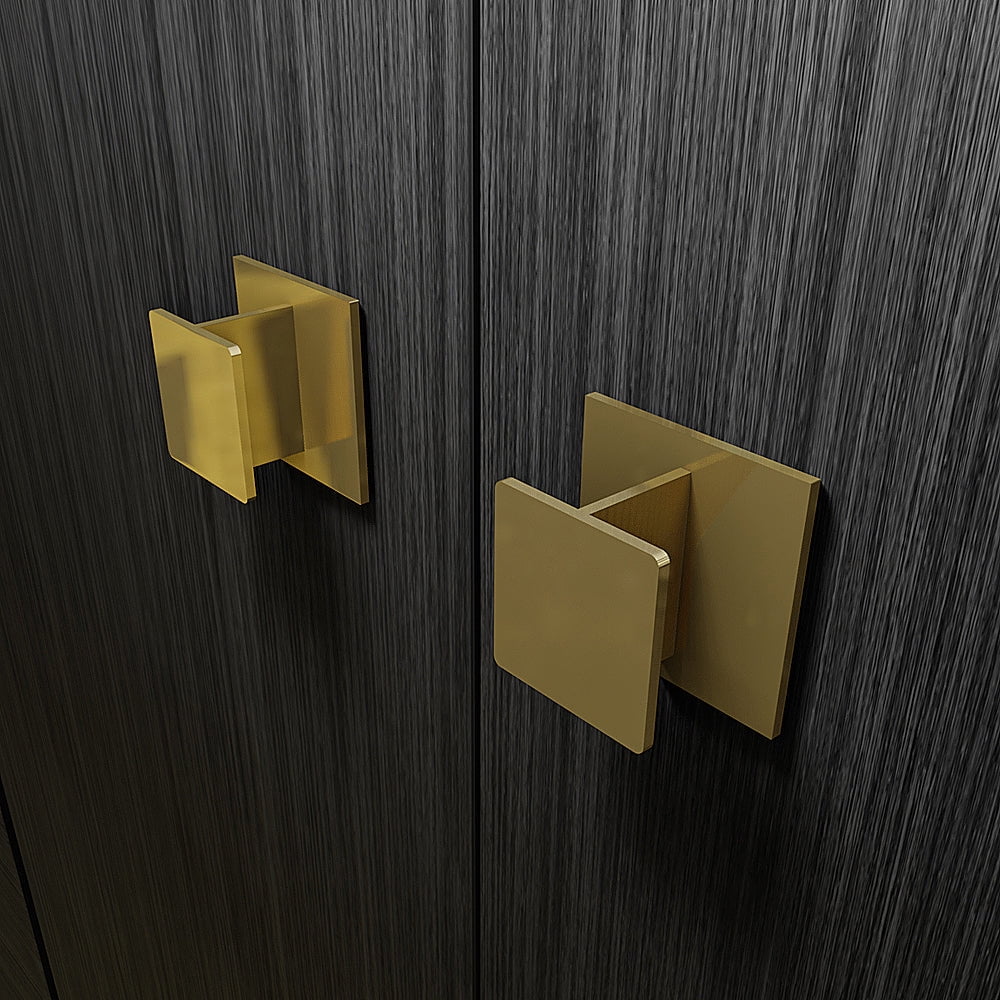 HRX Glass PH06- Brass Gold- Pair of Self-Stick Pull Handles for Kitchen ...